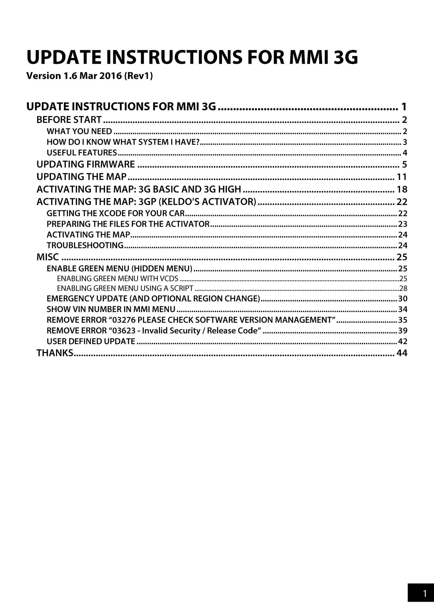Update instructions for MMI 3G v1.6.pdf | DocDroid