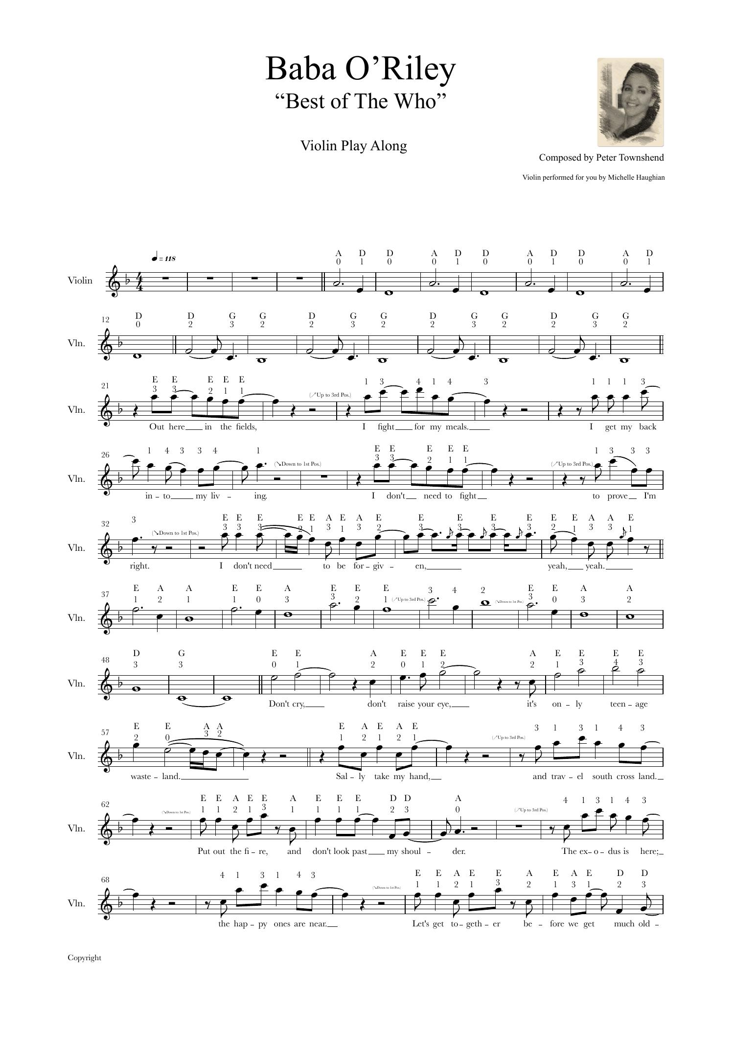 Baba O'Riley - The Who - A Violin cover tutorial (with free violin ...