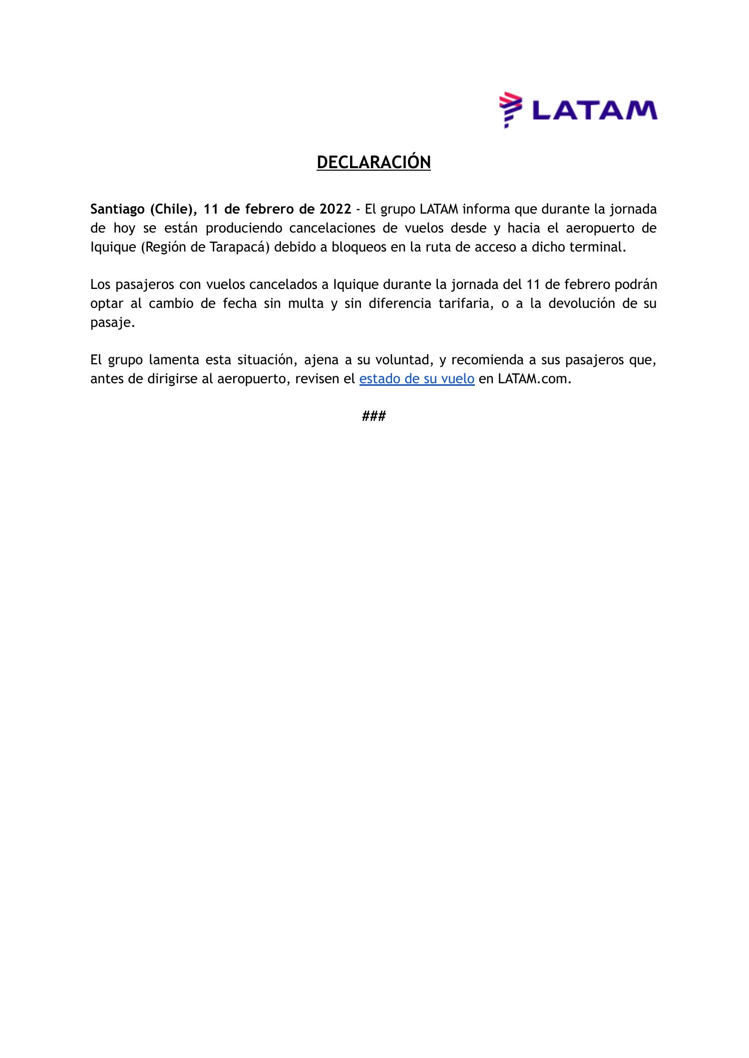 110222 - Declaración LATAM Airlines Group.docx.pdf | DocDroid