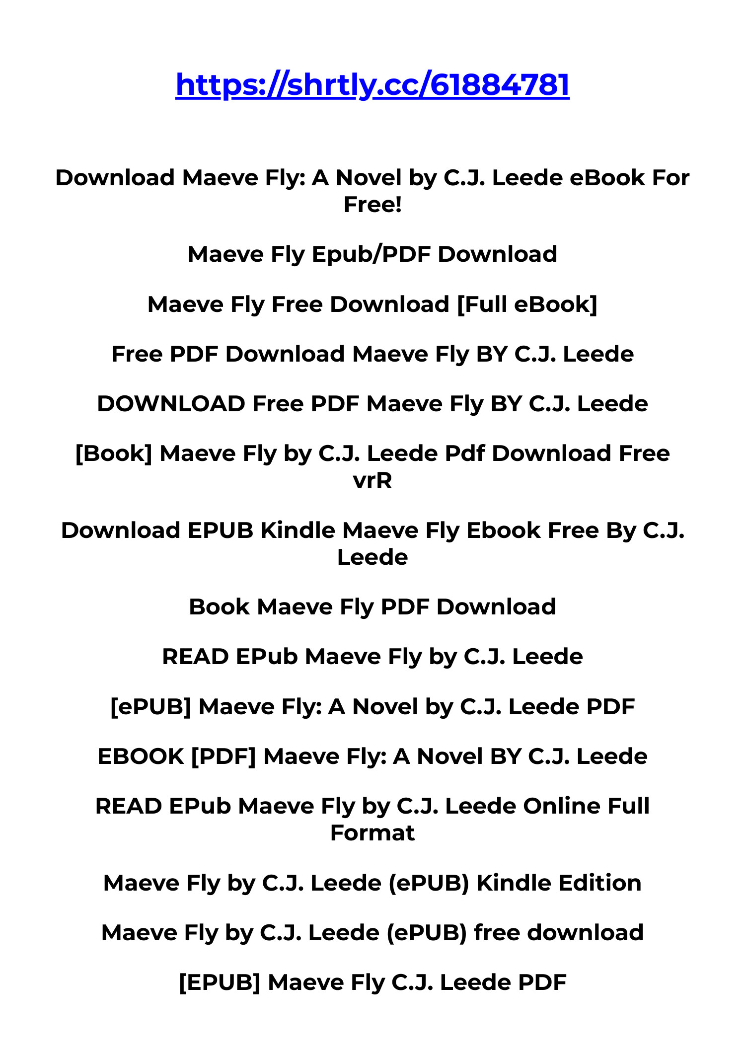Download PDF Maeve Fly Ebook Free By C.J. Leede.pdf | DocDroid