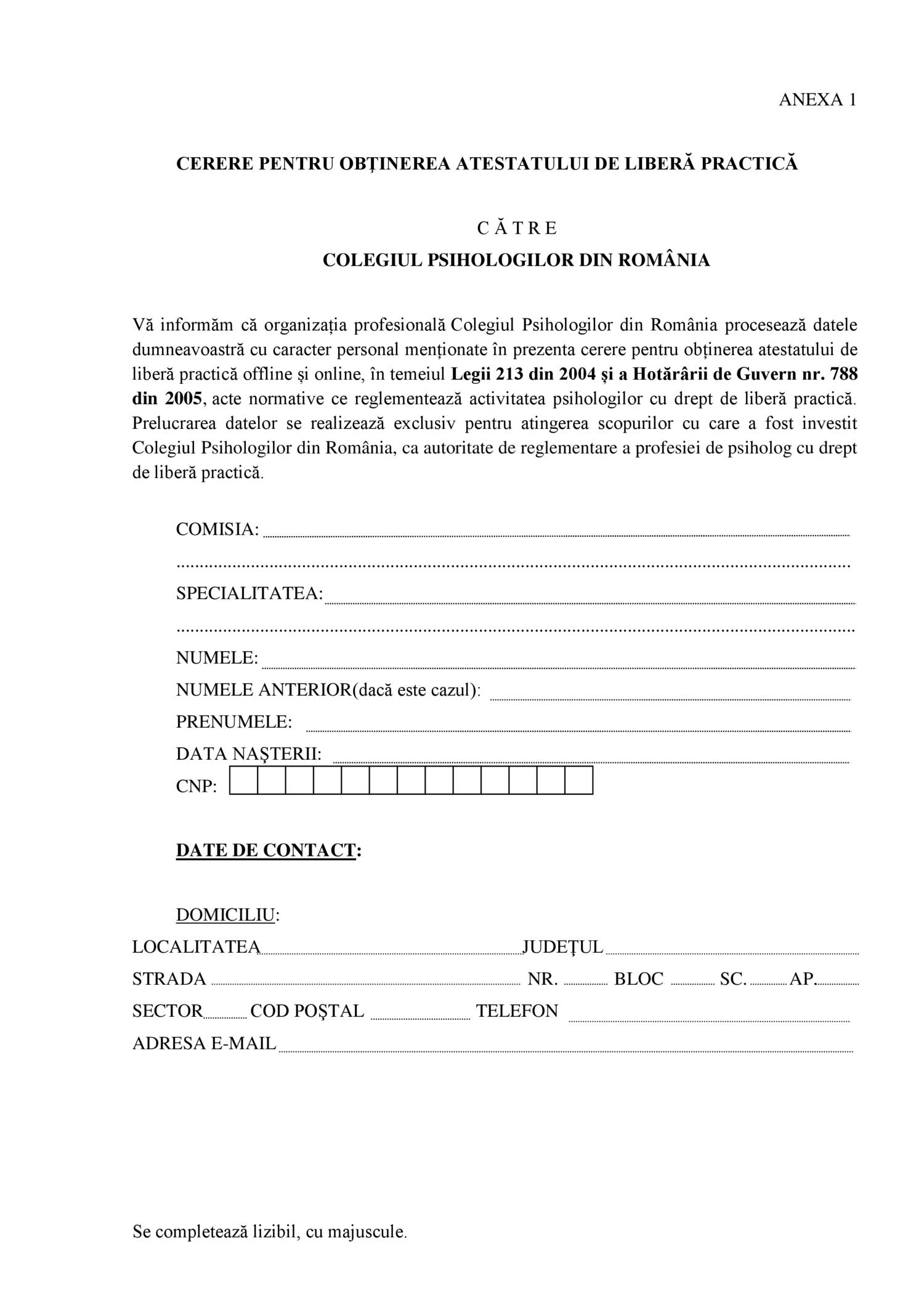 Cerere tip obtinere atestat de libera practica.pdf | DocDroid