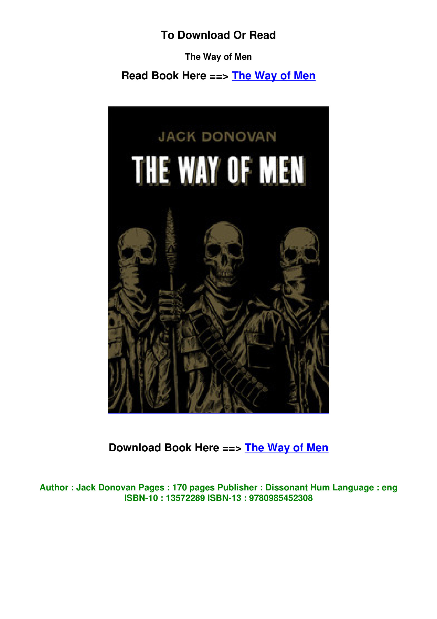 epub download The Way of Men By Jack Donovan.pdf | DocDroid