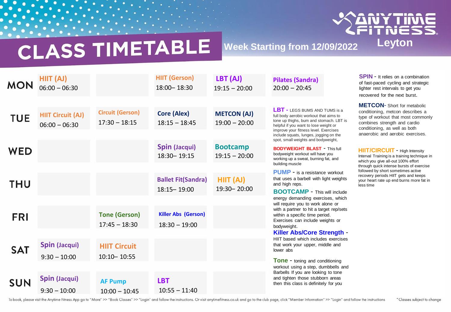 Class timetable September pdf.pdf | DocDroid