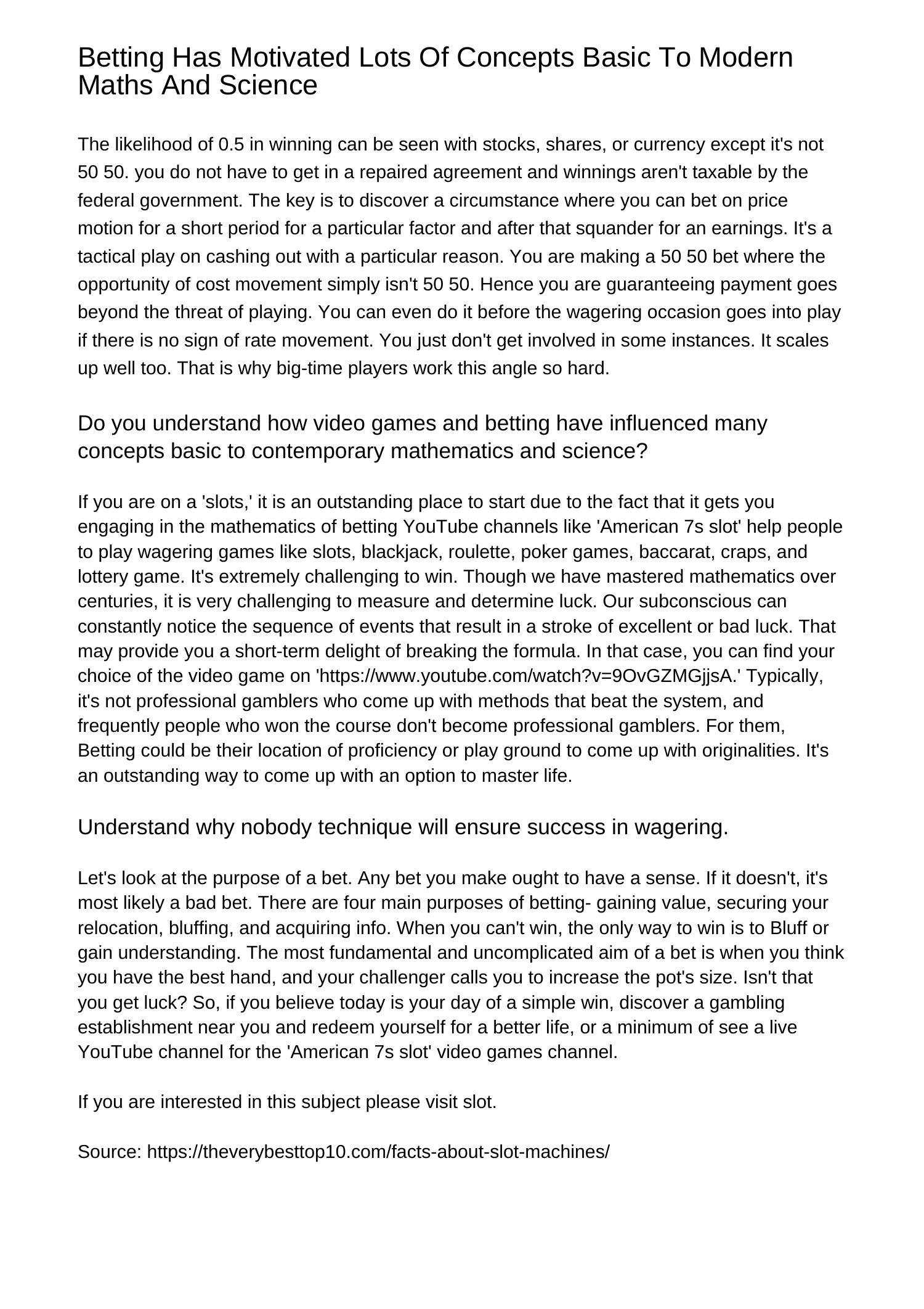 Betting Has Actually Influenced Many Concepts Essential To Modern Maths ...