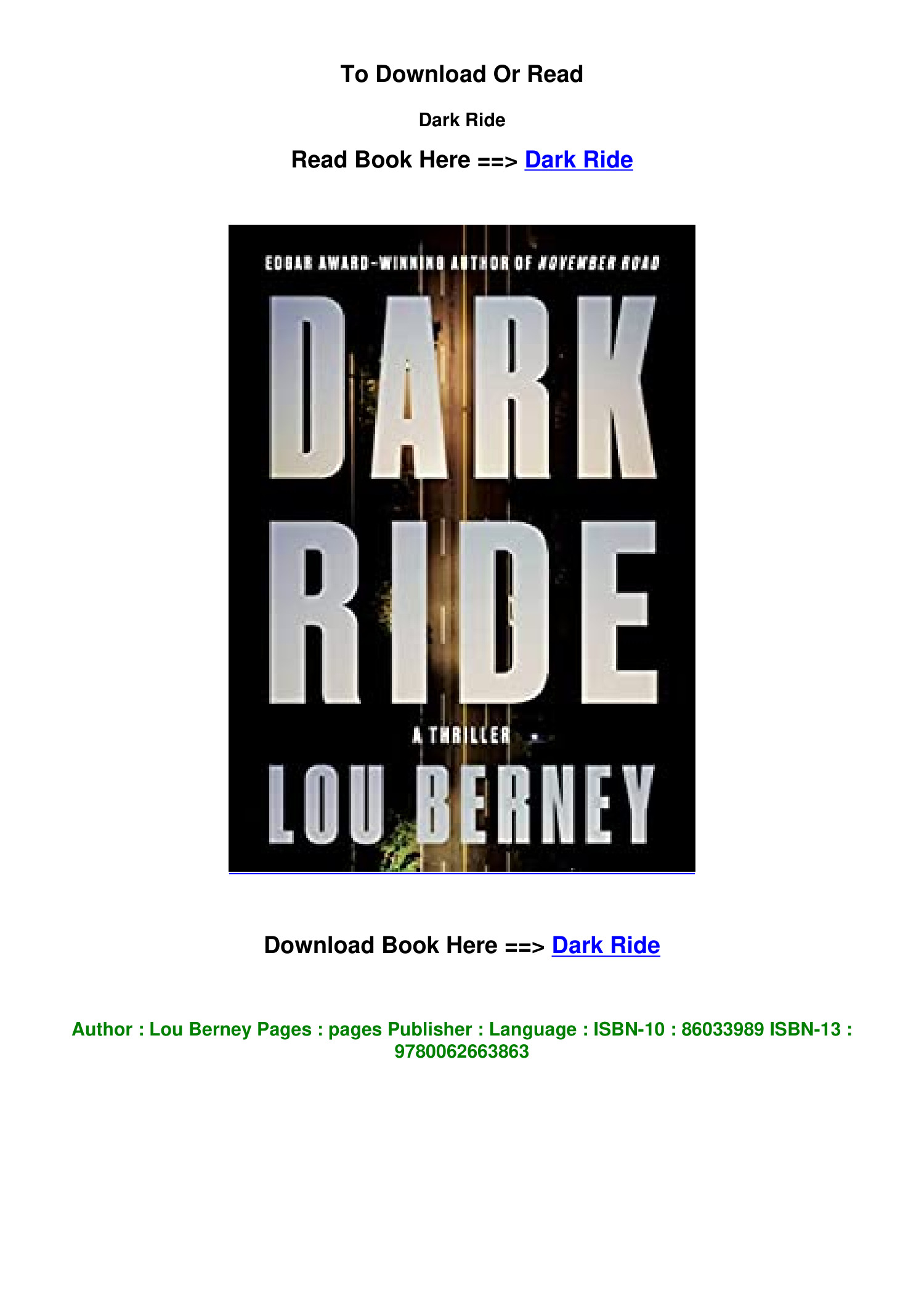 Download PDF Dark Ride by Lou Berney.pdf | DocDroid