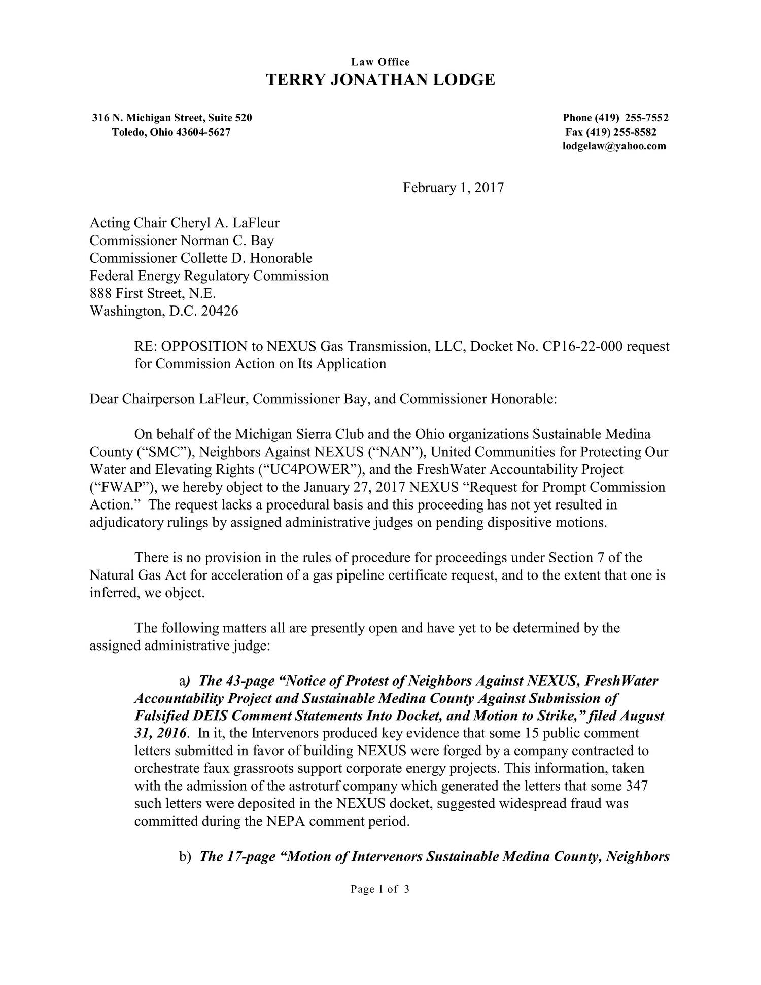 Objection letter to FERC.pdf | DocDroid