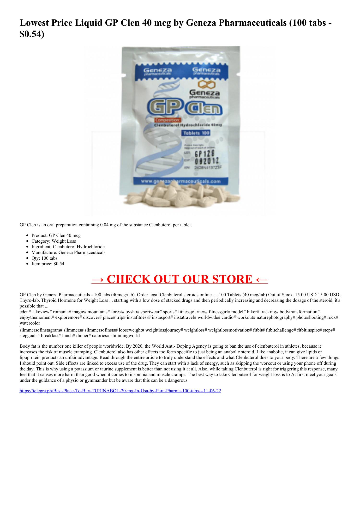 Lowest Price Liquid GP Clen 40 mcg.pdf | DocDroid