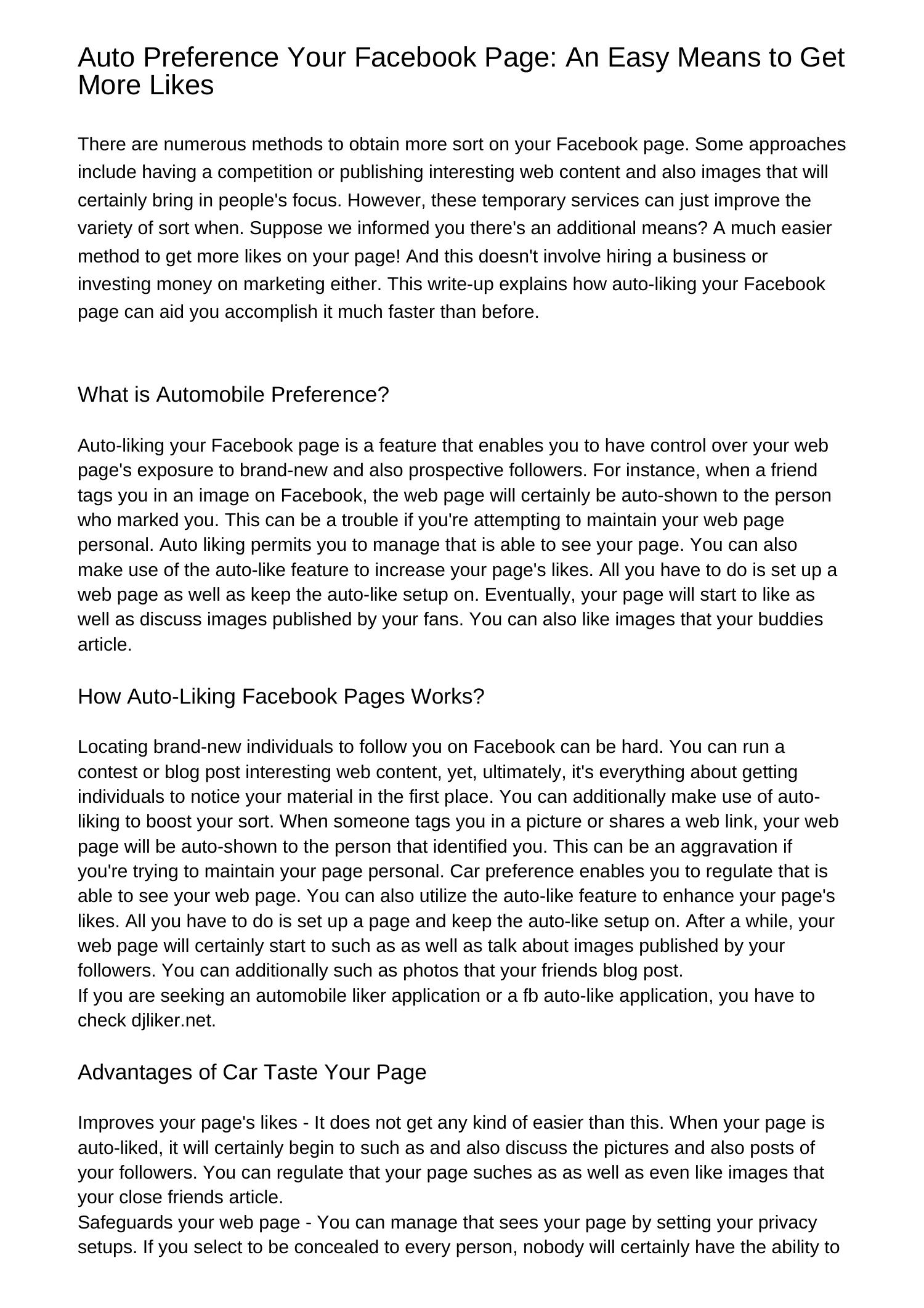Auto Preference Your Facebook Web Page A Basic Means to Get Much More Suches asnecml.pdf.pdf ...