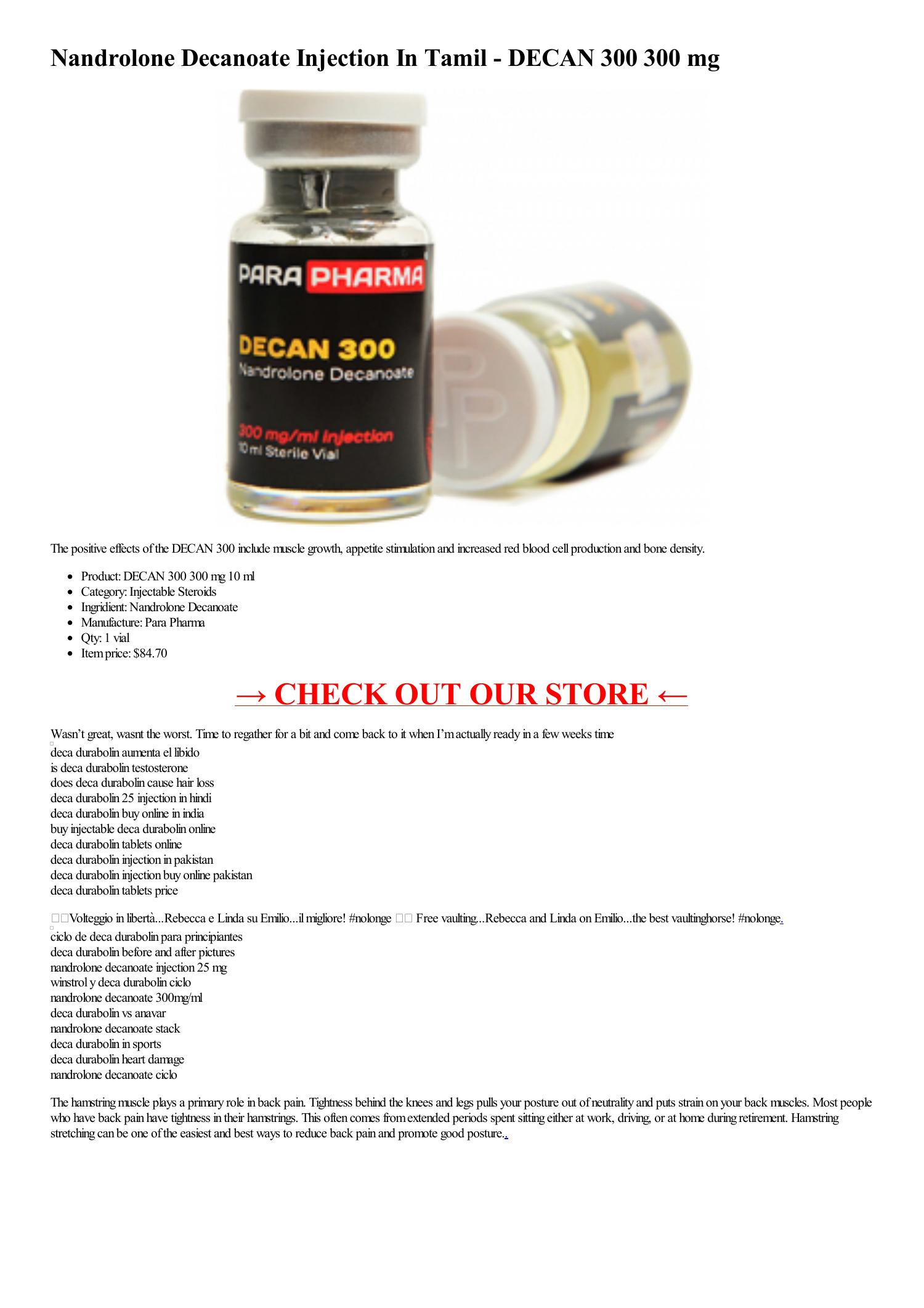 Nandrolone Decanoate Injection In Tamil - DECAN 300 300 mg 1 vial 10 ml ...