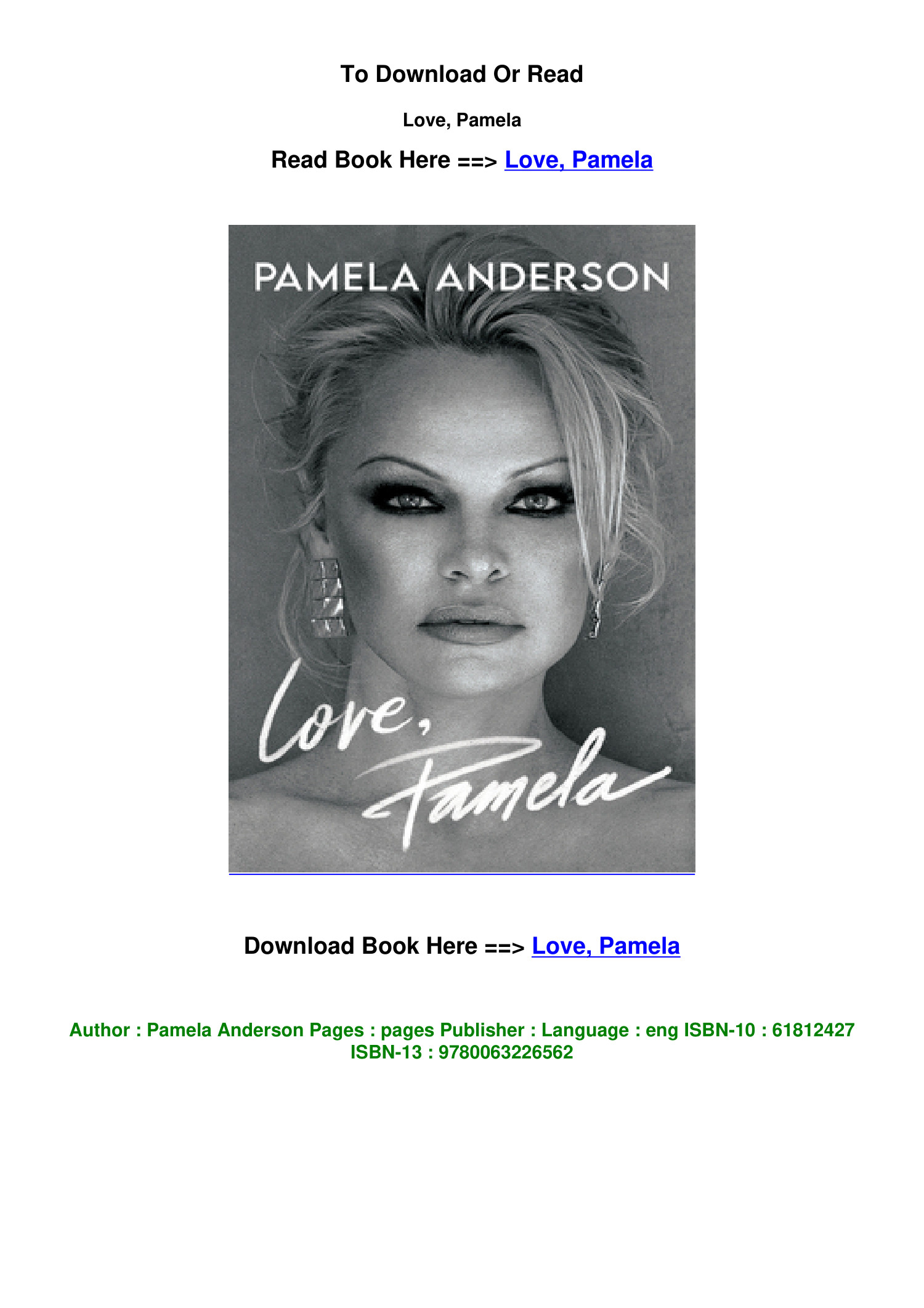 ePub Download Love Pamela By Pamela Anderson.pdf | DocDroid