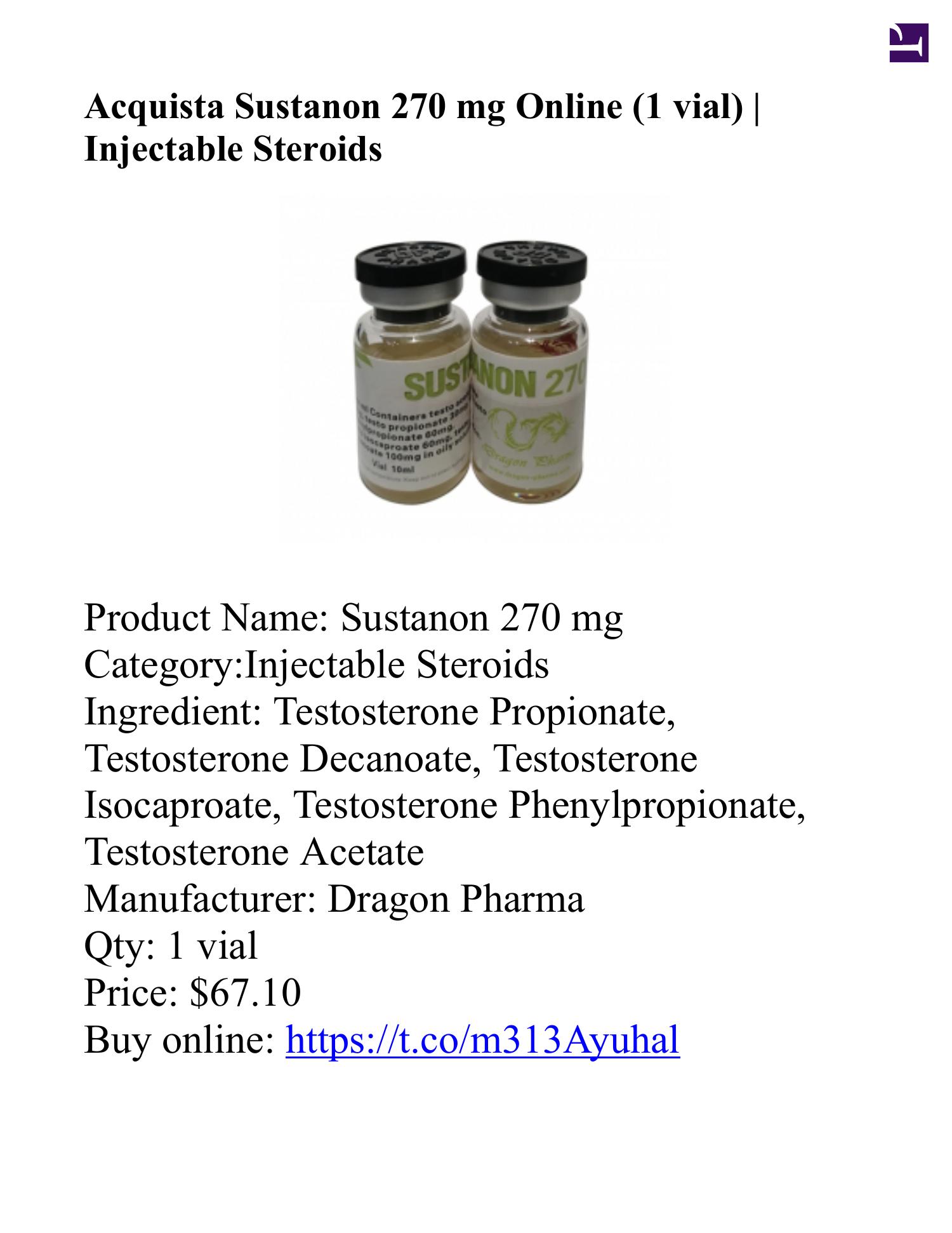Acquista Sustanon 270 mg Online 1 vial Dragon Pharma.pdf | DocDroid