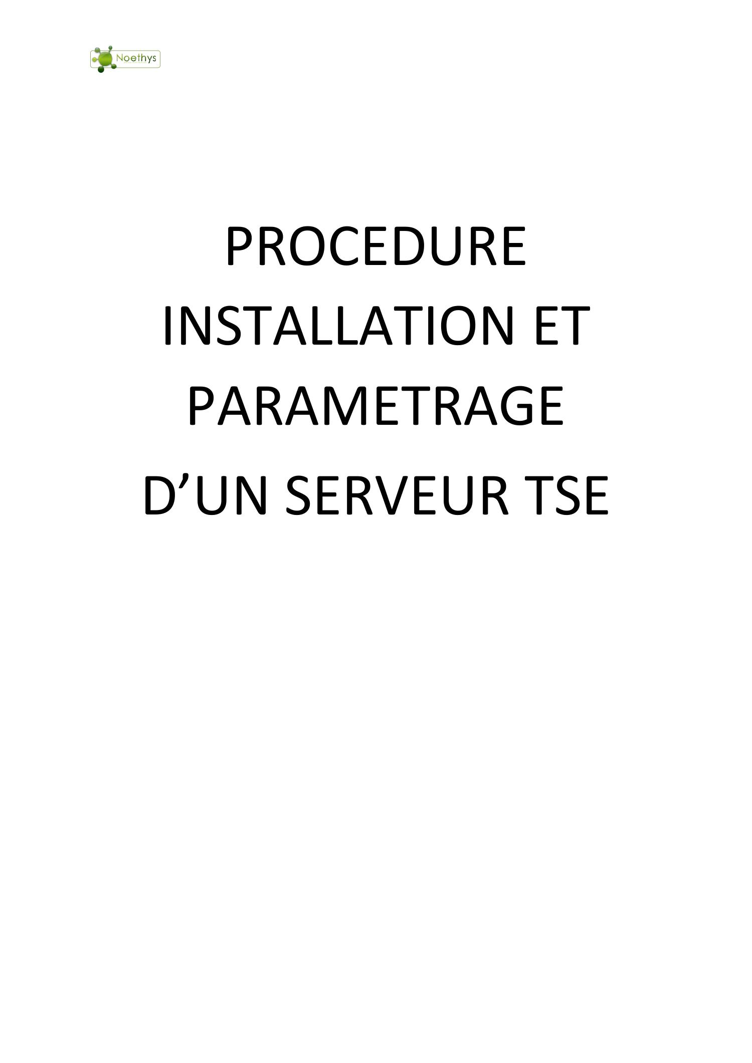 PROCEDURE INSTALLATION ET PARAMETRAGE TSE.pdf | DocDroid