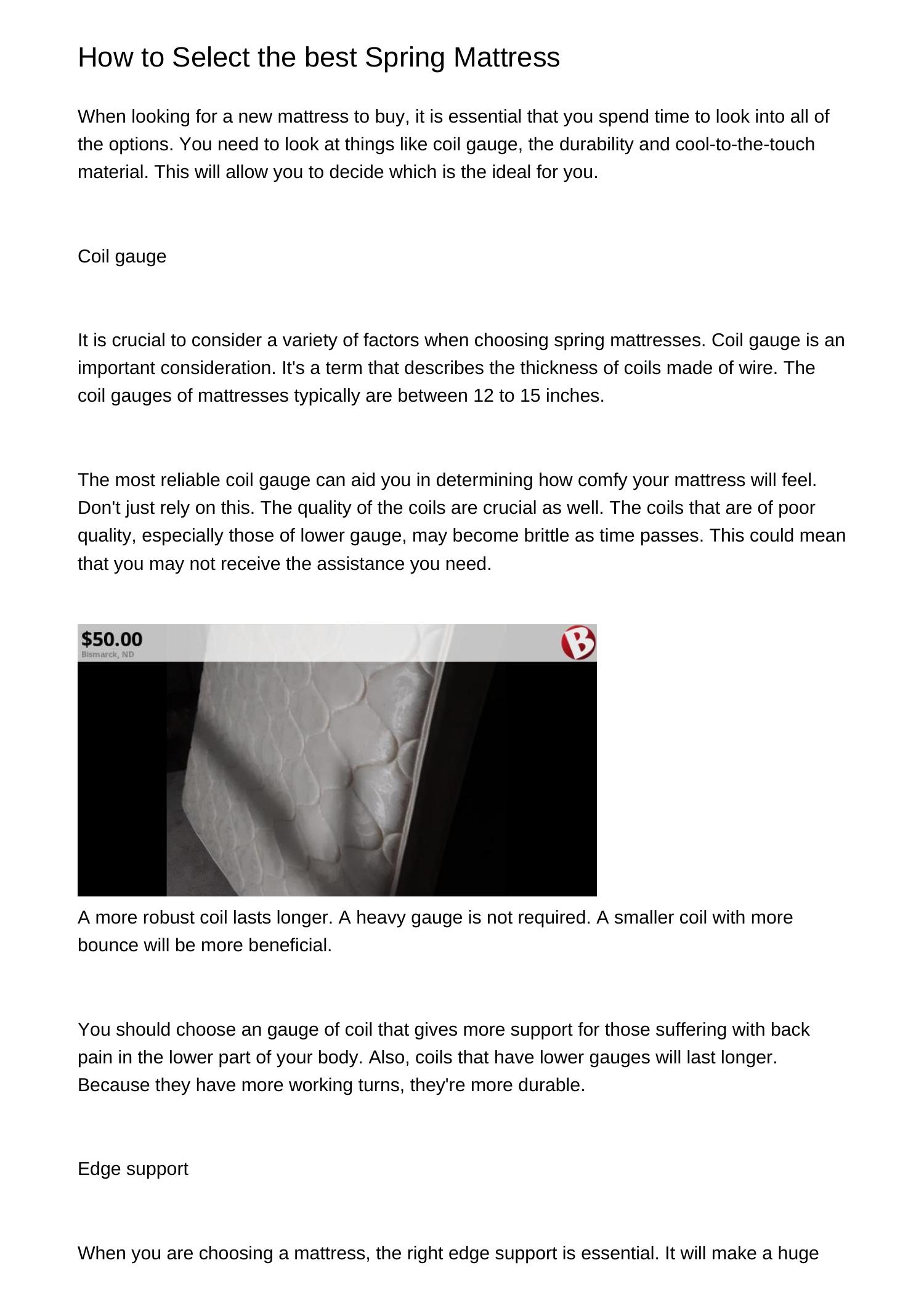 How to Select the best Spring Mattresstklgj.pdf.pdf | DocDroid