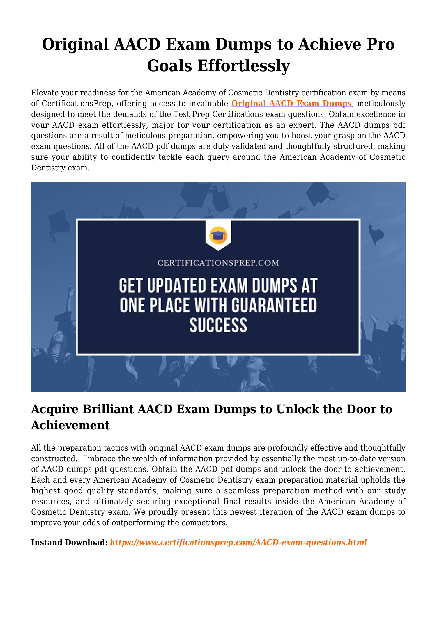 Authentic AACD Exam Dumps for Efficient Exam Results.pdf | DocDroid