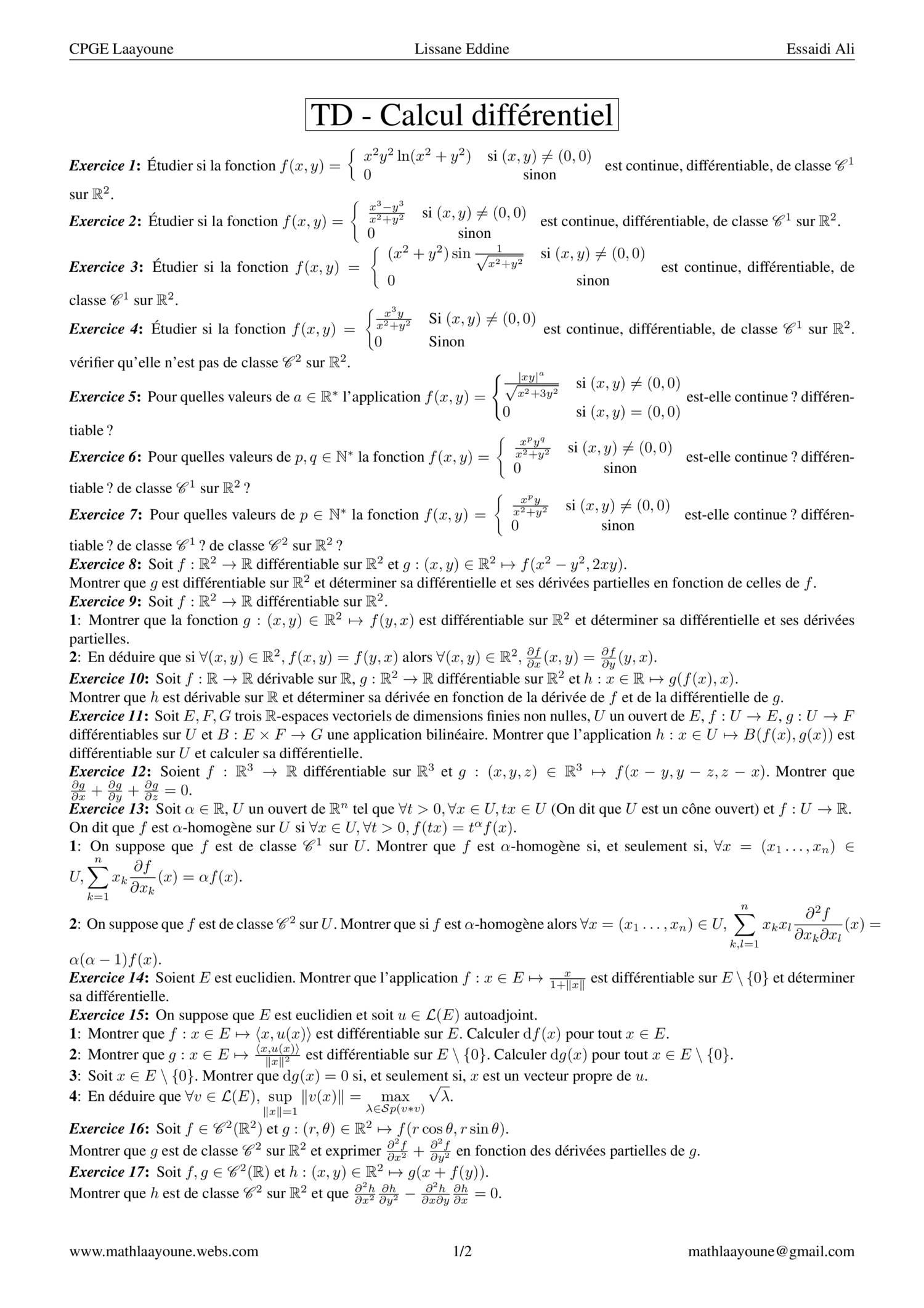 TD 08 Calcul différentiel.pdf | DocDroid