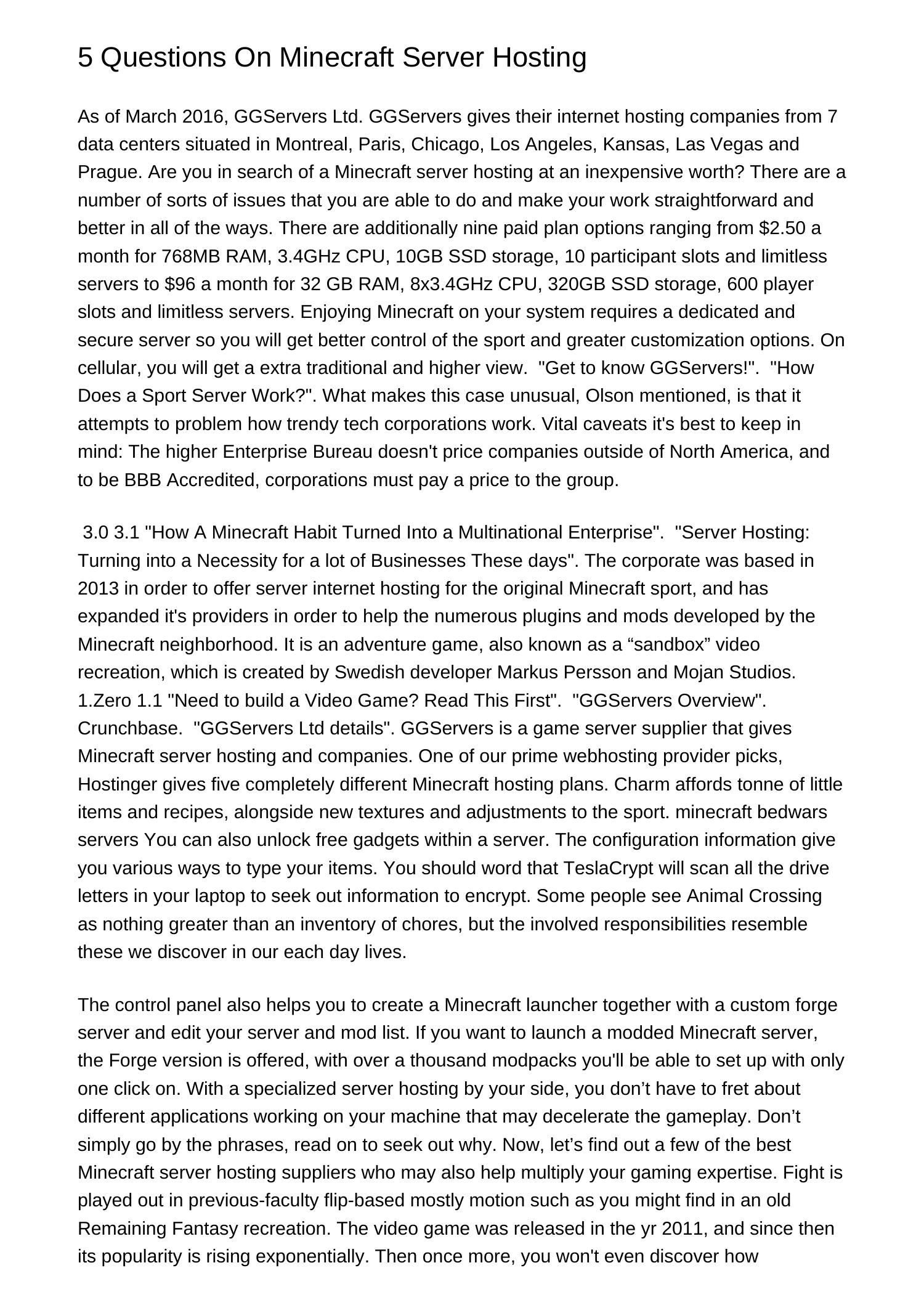 10 Questions On Minecraft Server Hostinglppdl.pdf.pdf | DocDroid