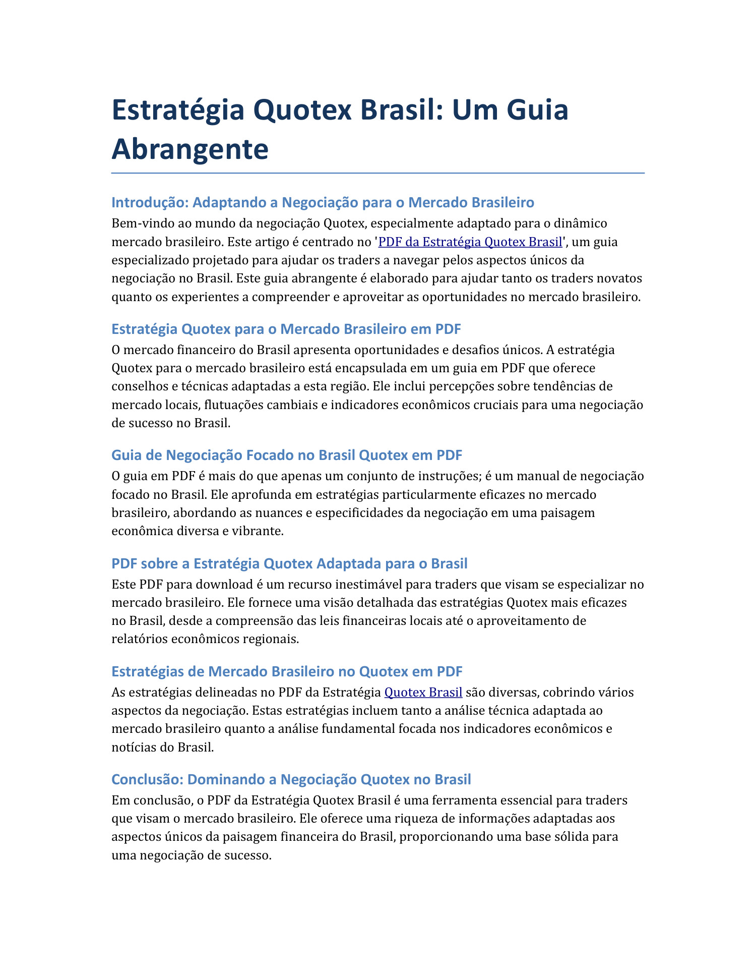 Estrategia Quotex Brasil Um Guia Abrangente.pdf | DocDroid