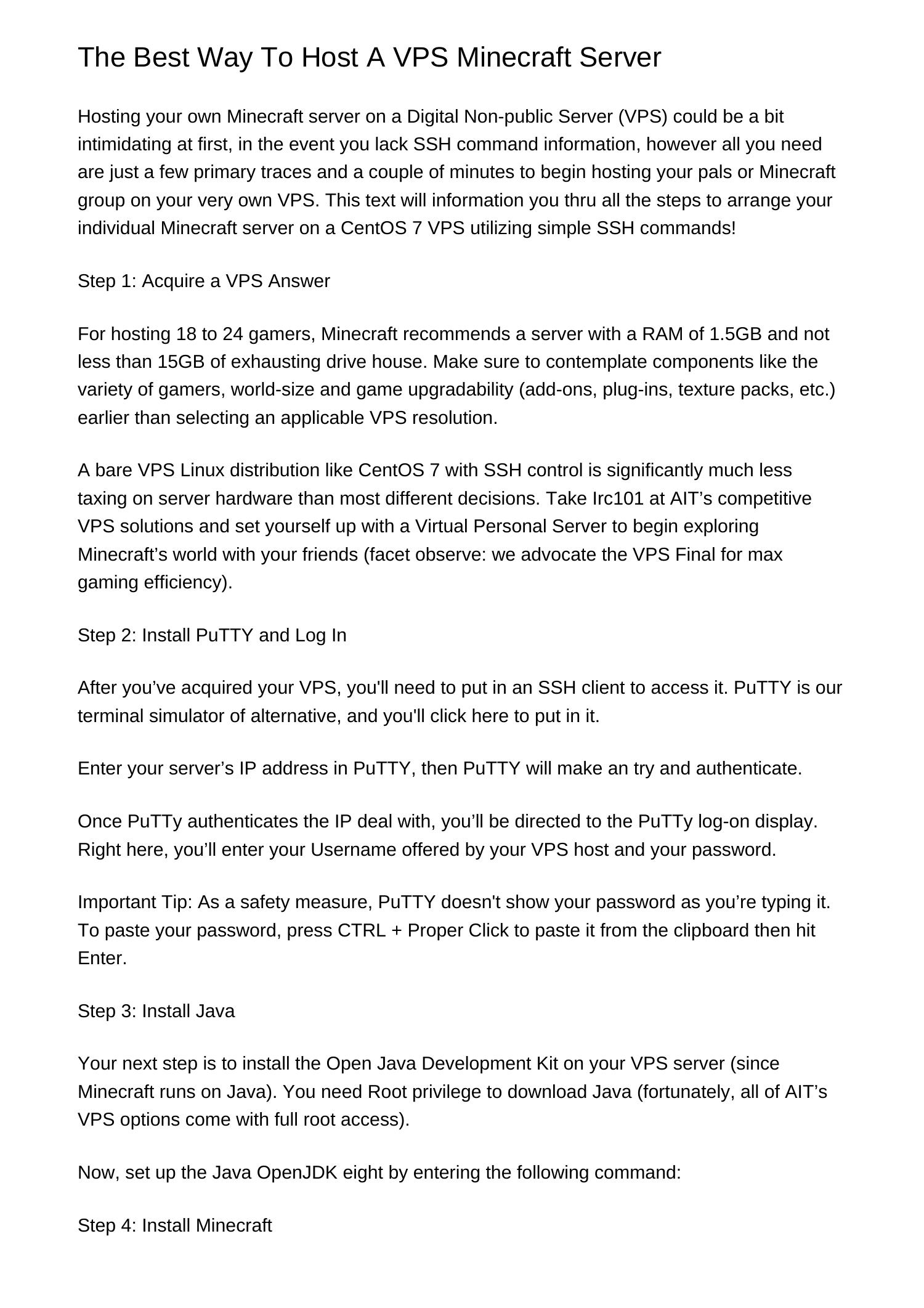 Methods To Host A VPS Minecraft Servervljrs.pdf.pdf | DocDroid