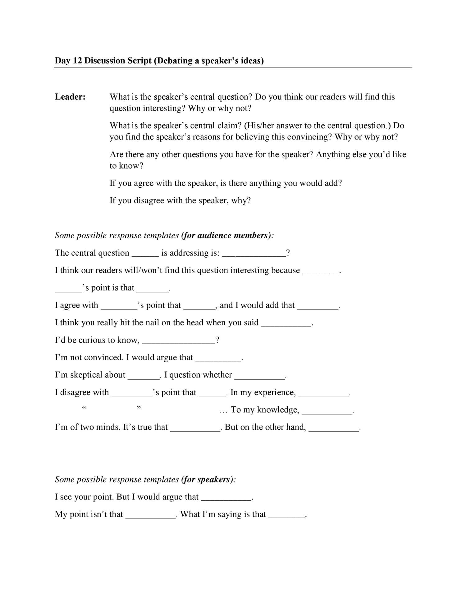 Day 12 Discussion Script.docx | DocDroid