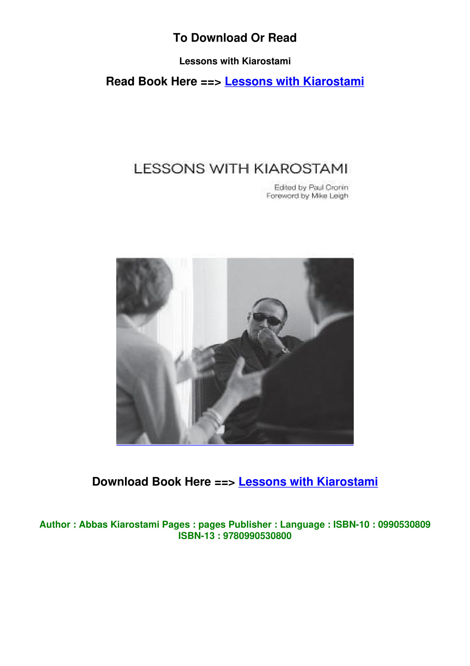 Download pdf Lessons with Kiarostami BY Abbas Kiarostami.pdf | DocDroid