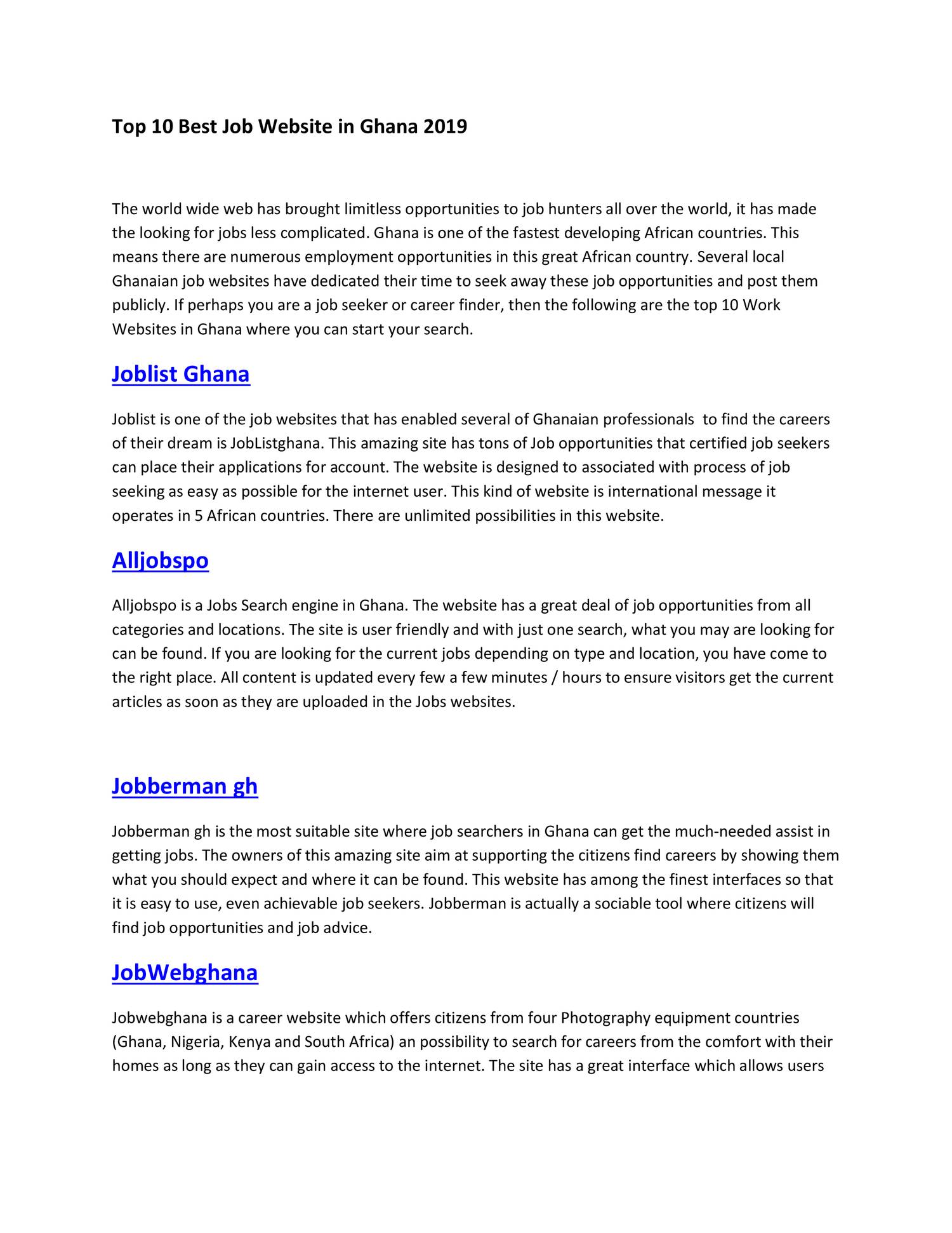Top 10 Best Job Website in Ghana 2019.pdf | DocDroid