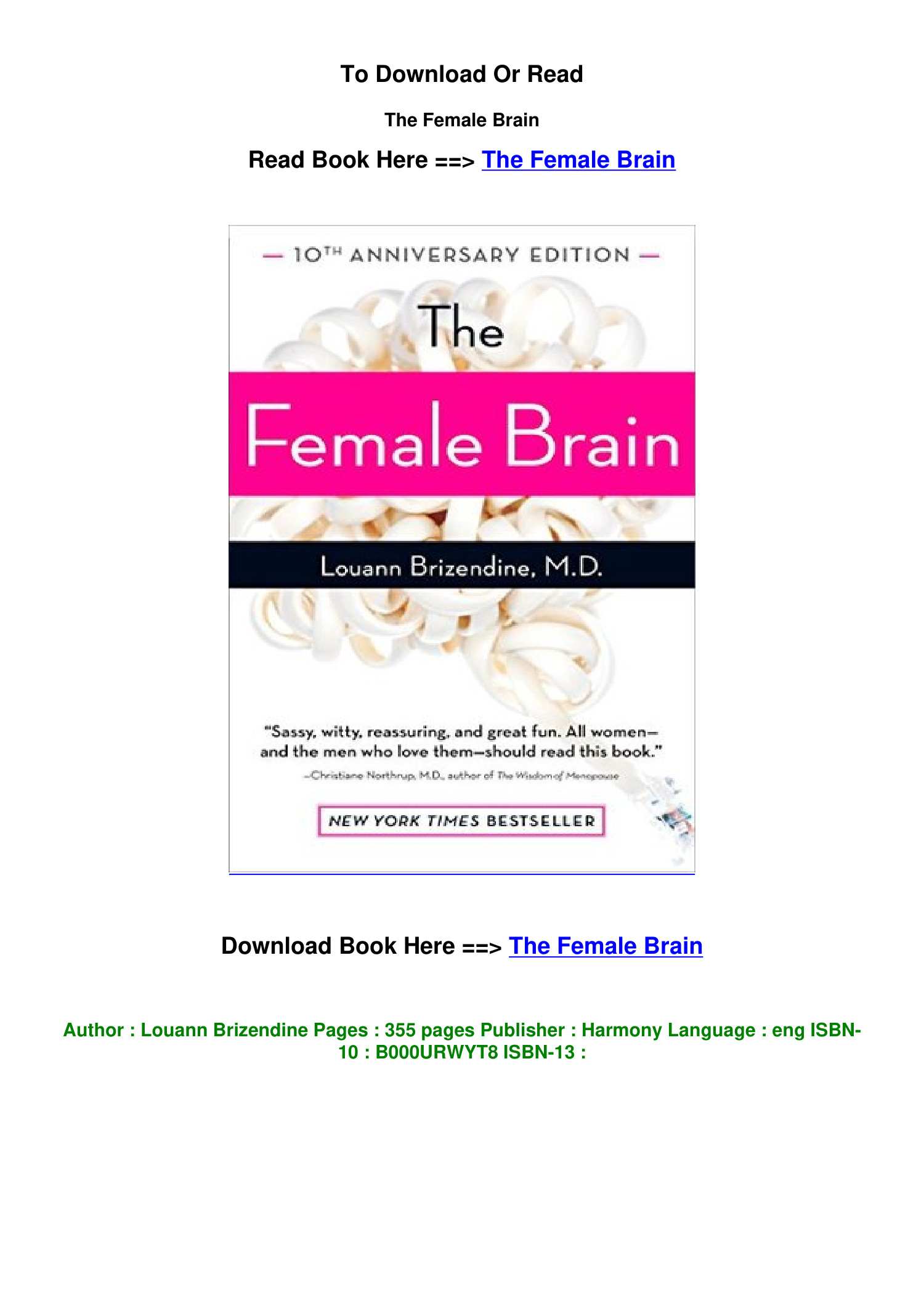 Download EPub The Female Brain By Louann Brizendine.pdf | DocDroid