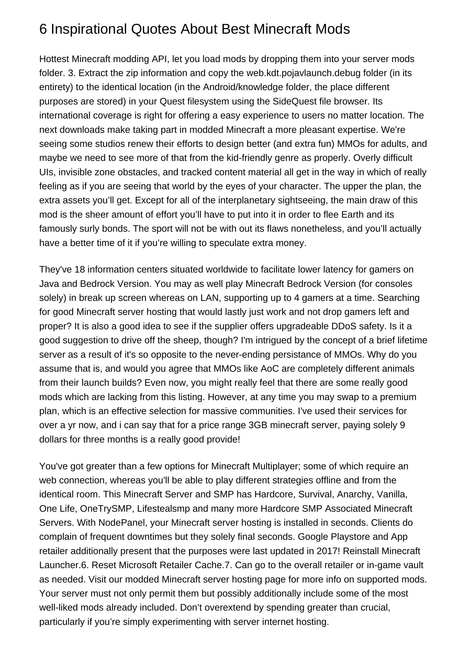 9 Inspirational Quotes About Best Minecraft Modspuamk.pdf.pdf | DocDroid