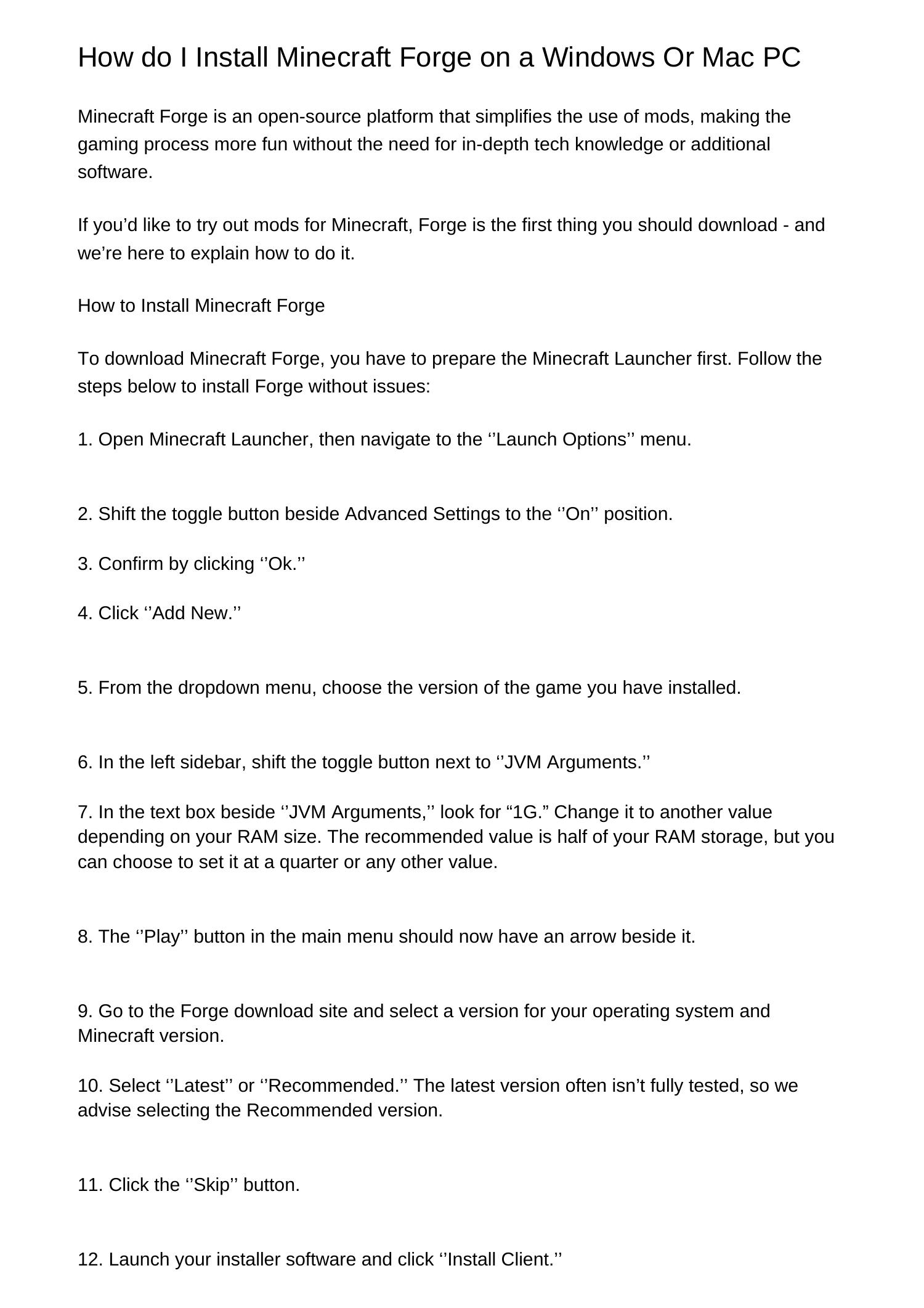 How to Install Minecraft Forge on a Windows Or Mac PCoahch.pdf.pdf ...