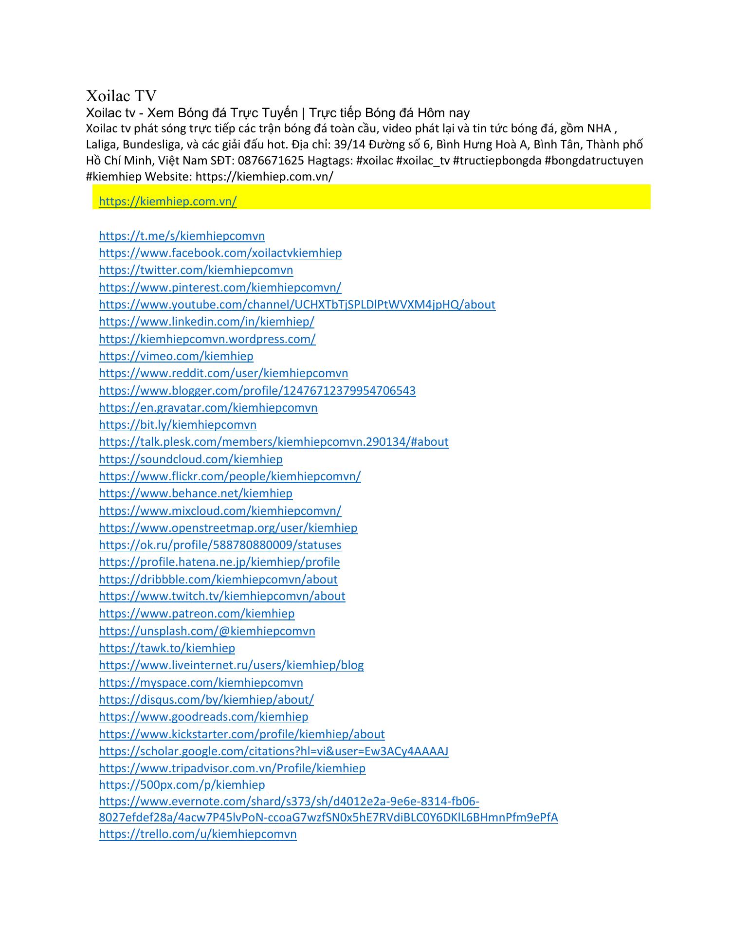 Xoilac TV.docx | DocDroid