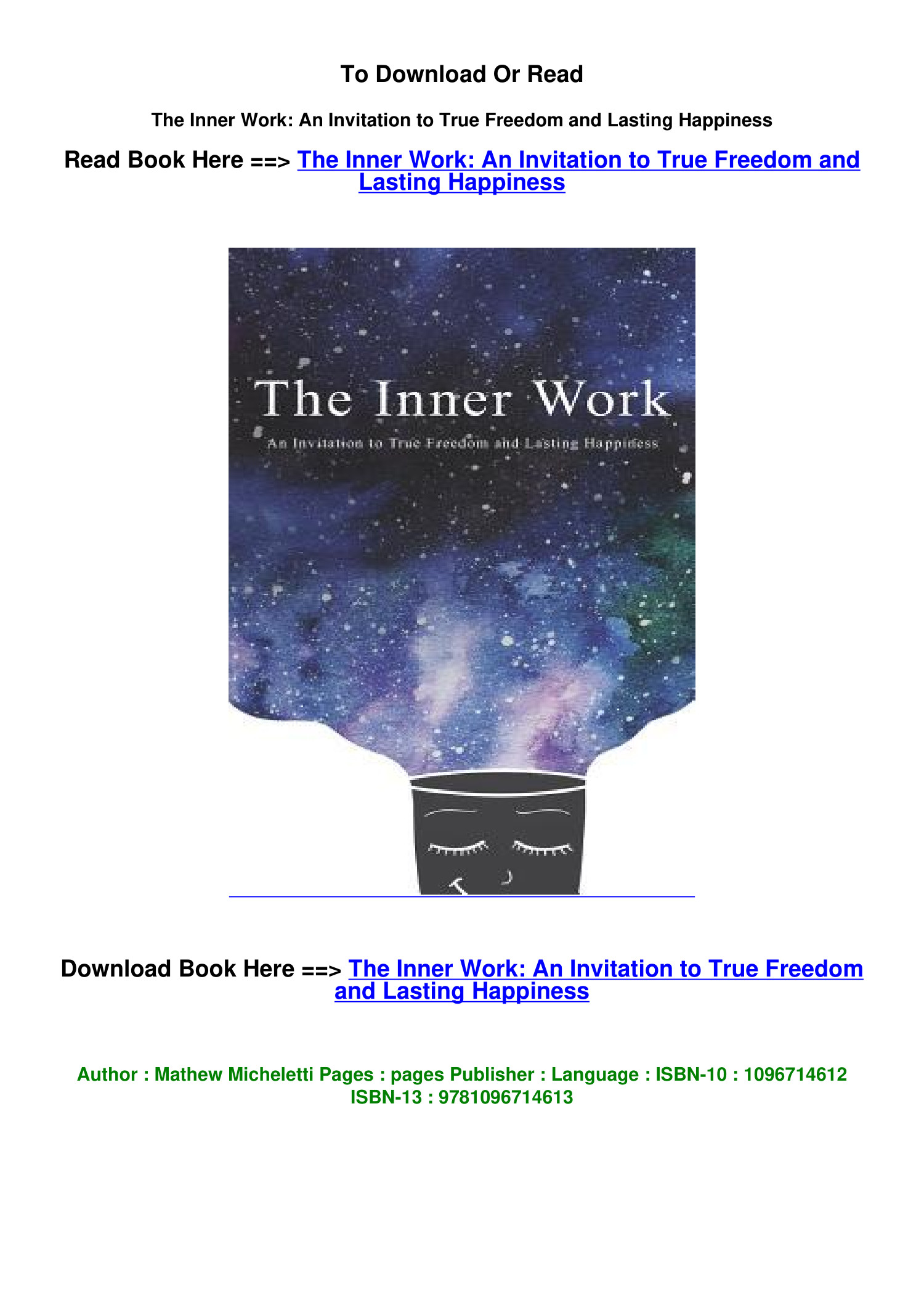 download PDF The Inner Work An Invitation to True Freedom and Lasting ...