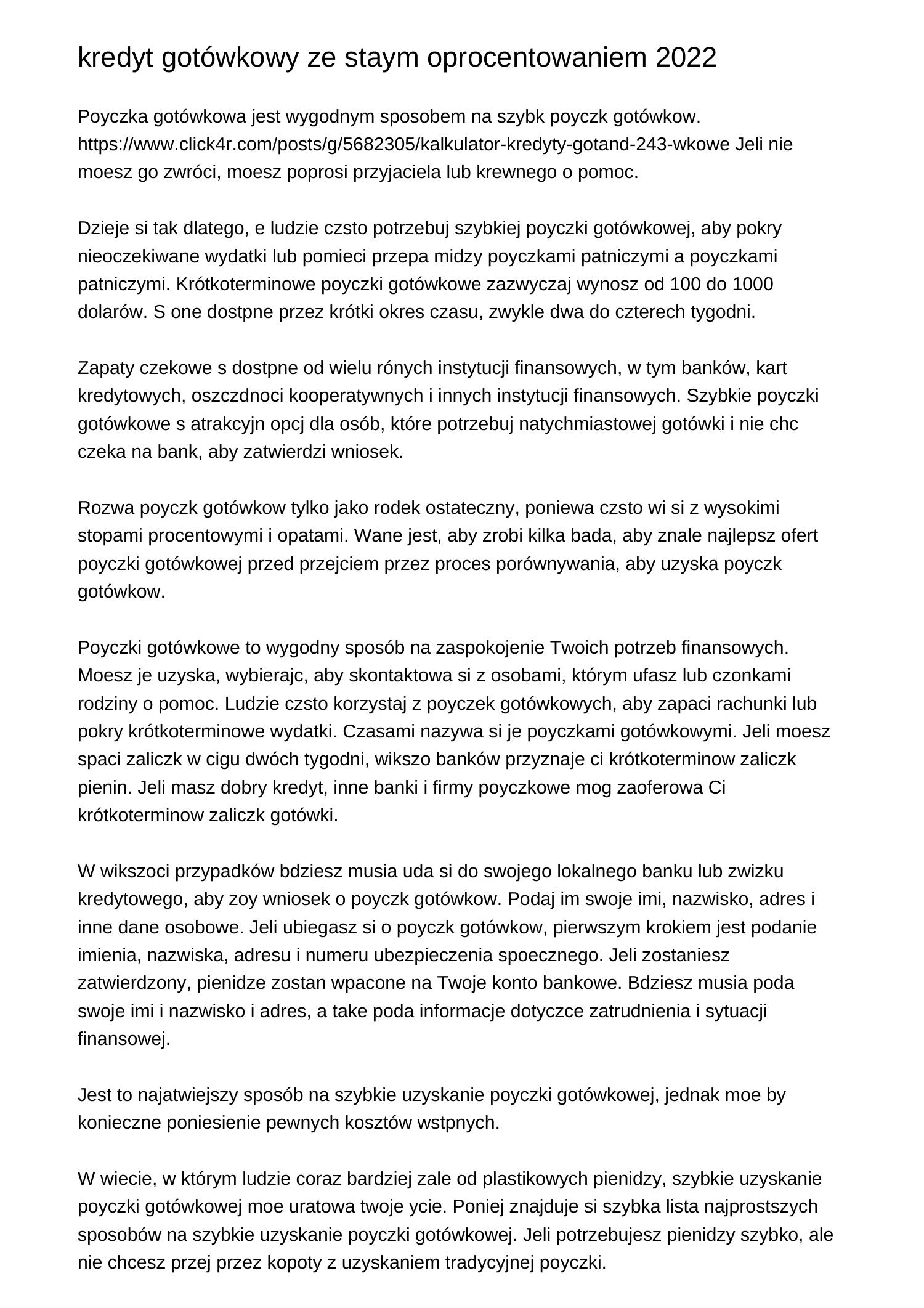 Kalkulator Zdolno ci Kredytowej Kredyt Got wkowyylhqg pdf pdf DocDroid