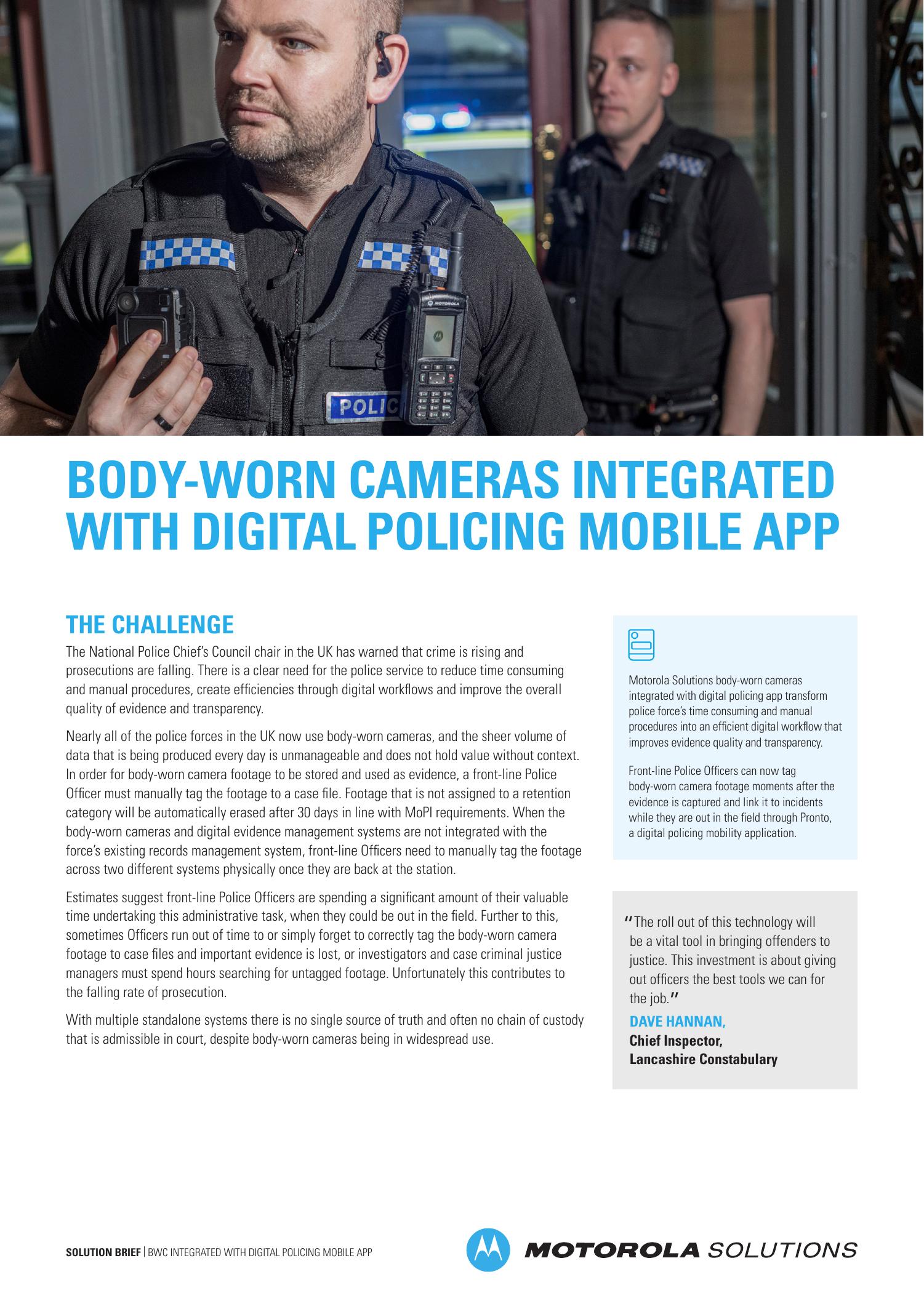 Motorola - BWC integrated with Digital Policing Mobile App_Brochure_0321_Final.pdf | DocDroid