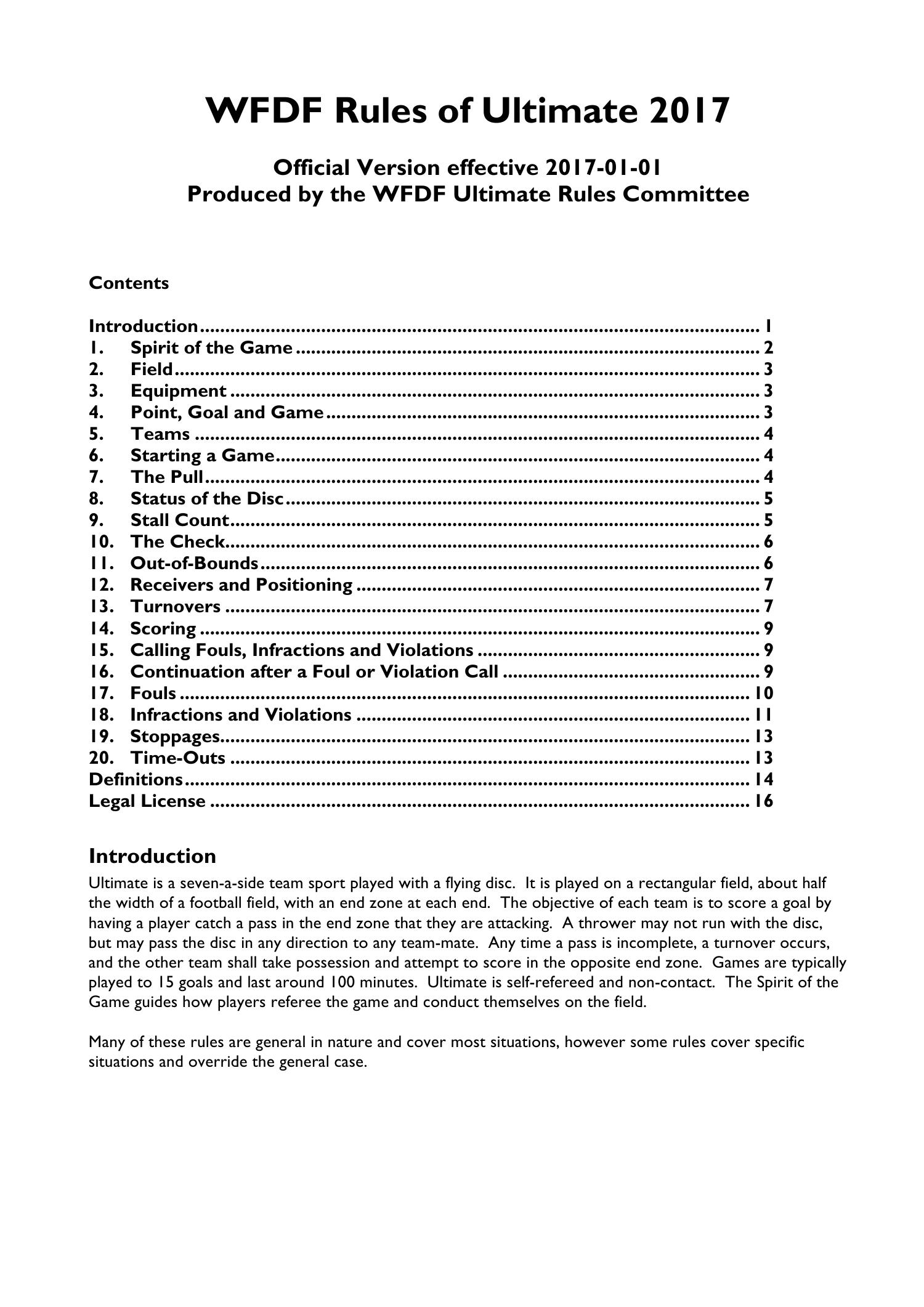 wfdf_rules_of_ultimate_2017.pdf | DocDroid