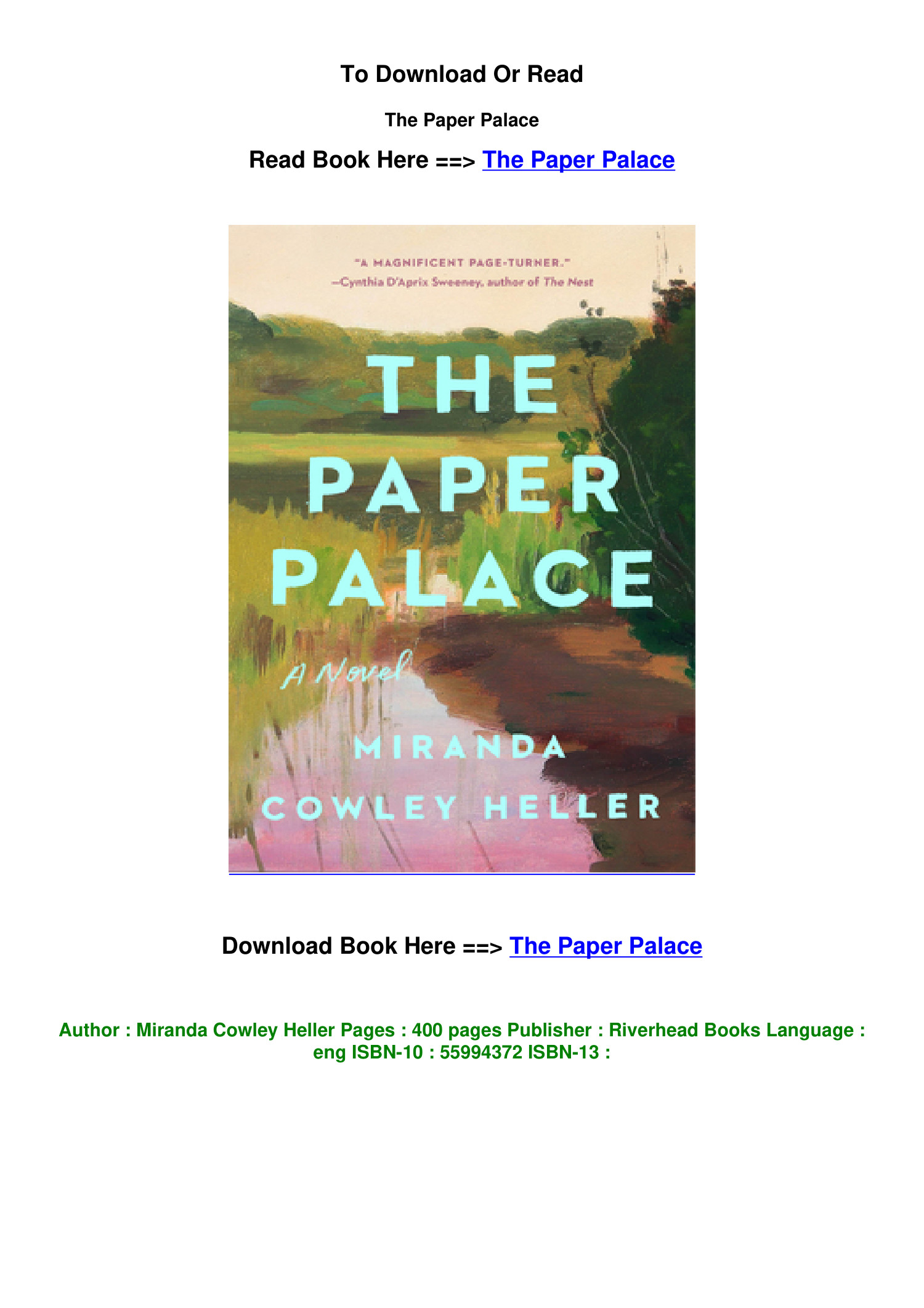 Download EPub The Paper Palace BY Miranda Cowley Heller.pdf | DocDroid