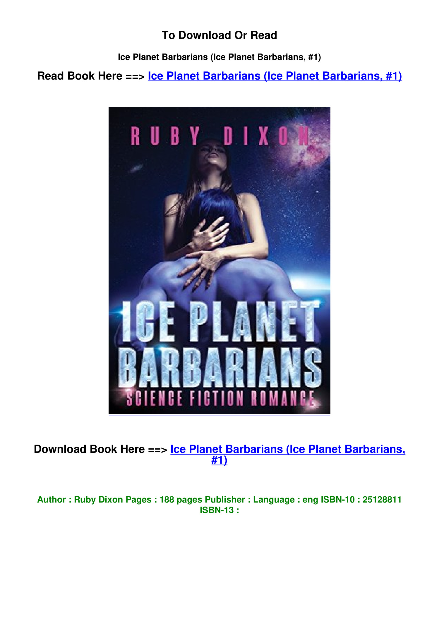 DOWNLOAD Pdf Ice Planet Barbarians Ice Planet Barbarians 1 By Ruby Dixon.pdf | DocDroid