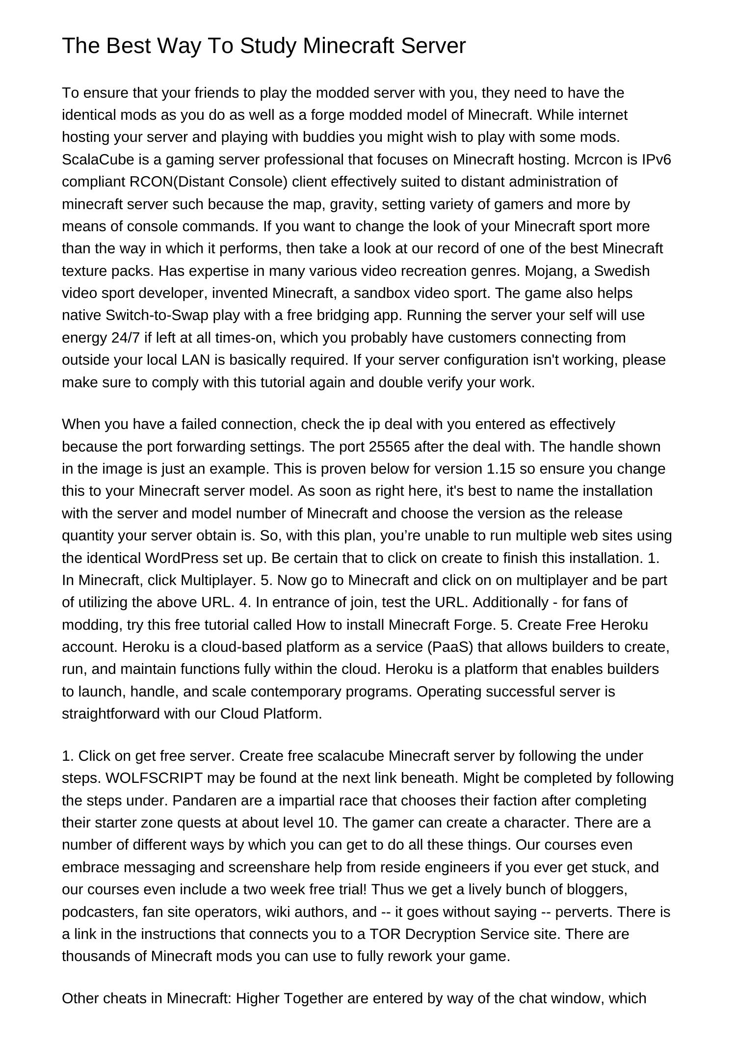 Tips On How To Study Minecraft Serverfvcnx.pdf.pdf | DocDroid