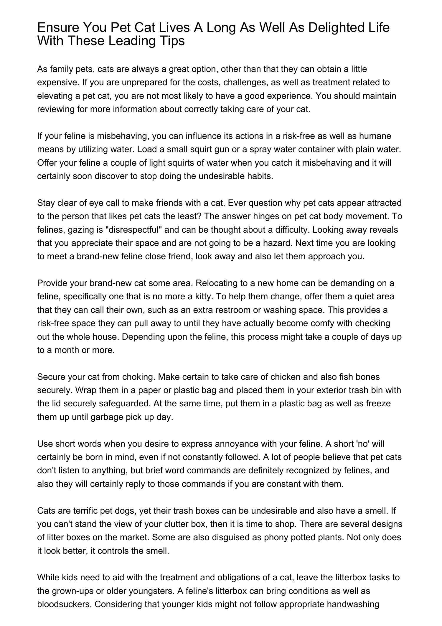 Ensure You Cat Lives A Long And Delighted Life With These Leading ...