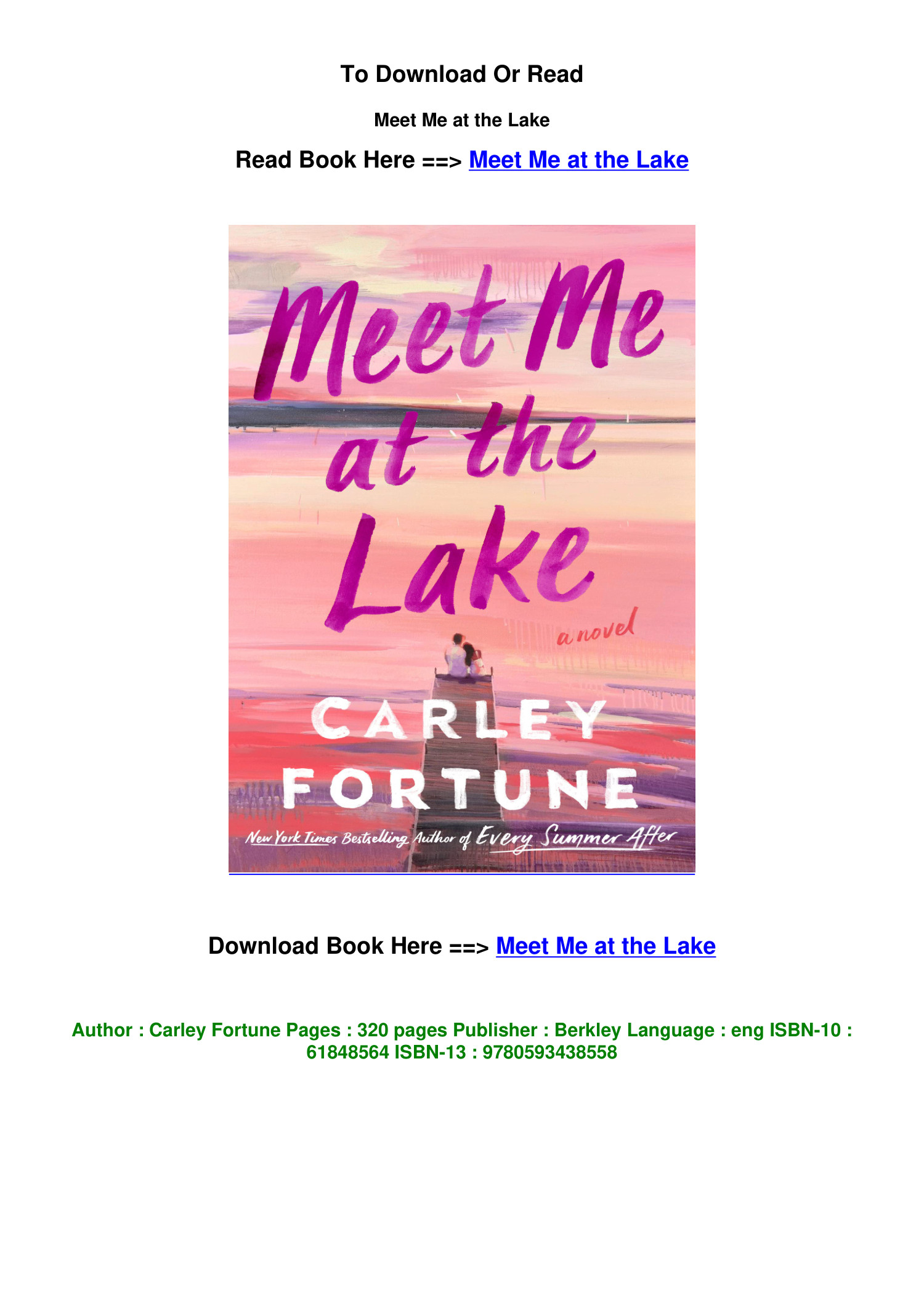 EPub Download Meet Me at the Lake by Carley Fortune.pdf | DocDroid