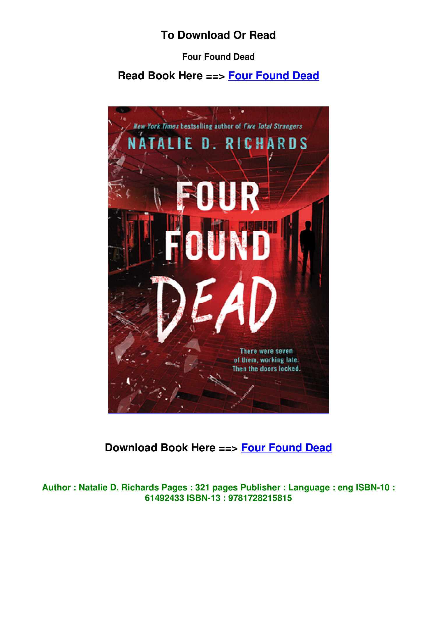 download pdf Four Found Dead by Natalie D Richards.pdf | DocDroid