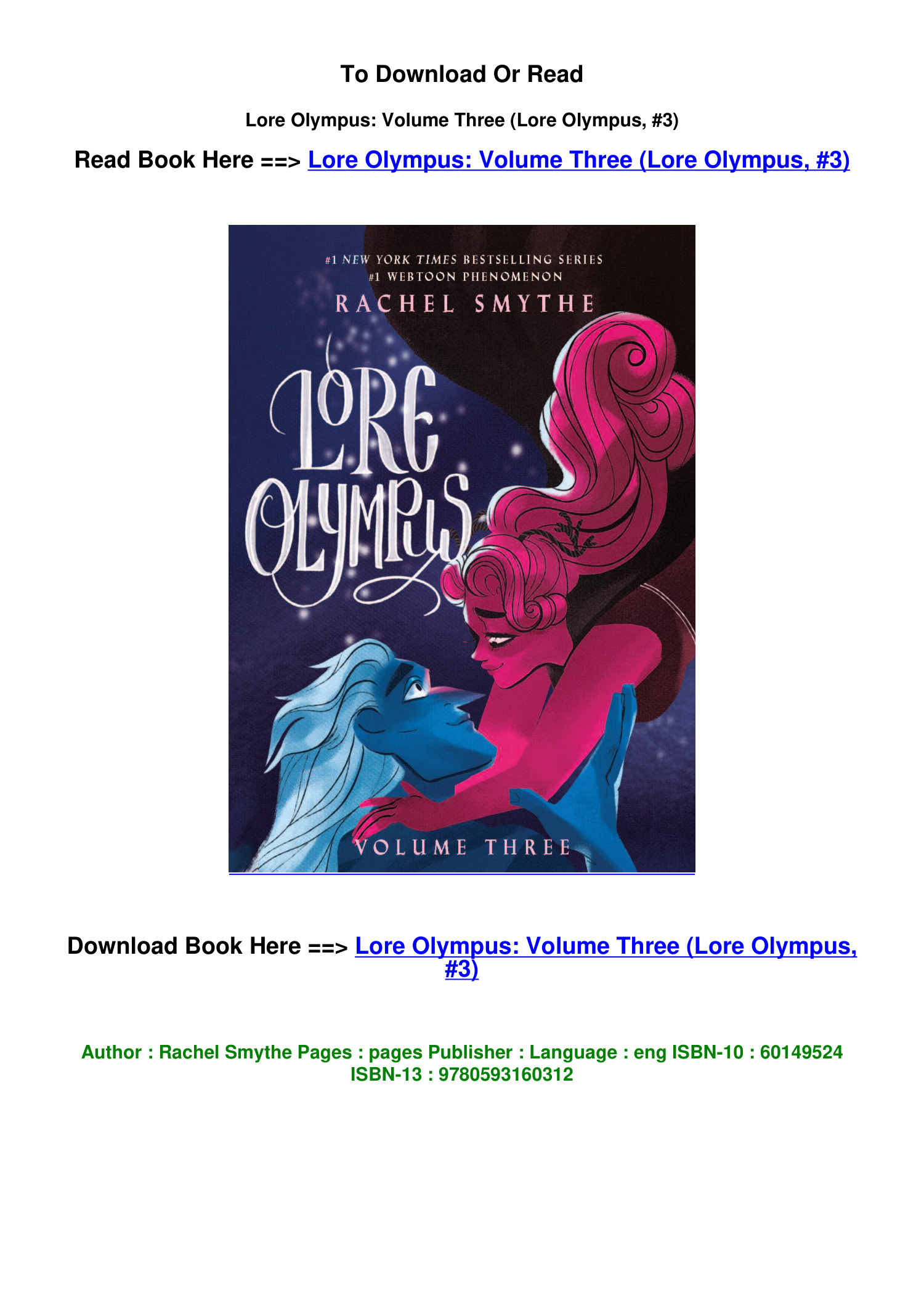 EPUB Download Lore Olympus Volume Three Lore Olympus 3 By Rachel Smythe.pdf | DocDroid
