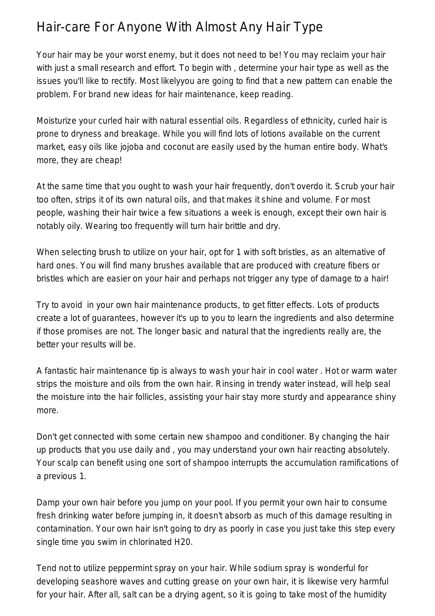 Hair Care For Anyone With Any Hair Typeiwqni.pdf.pdf | DocDroid