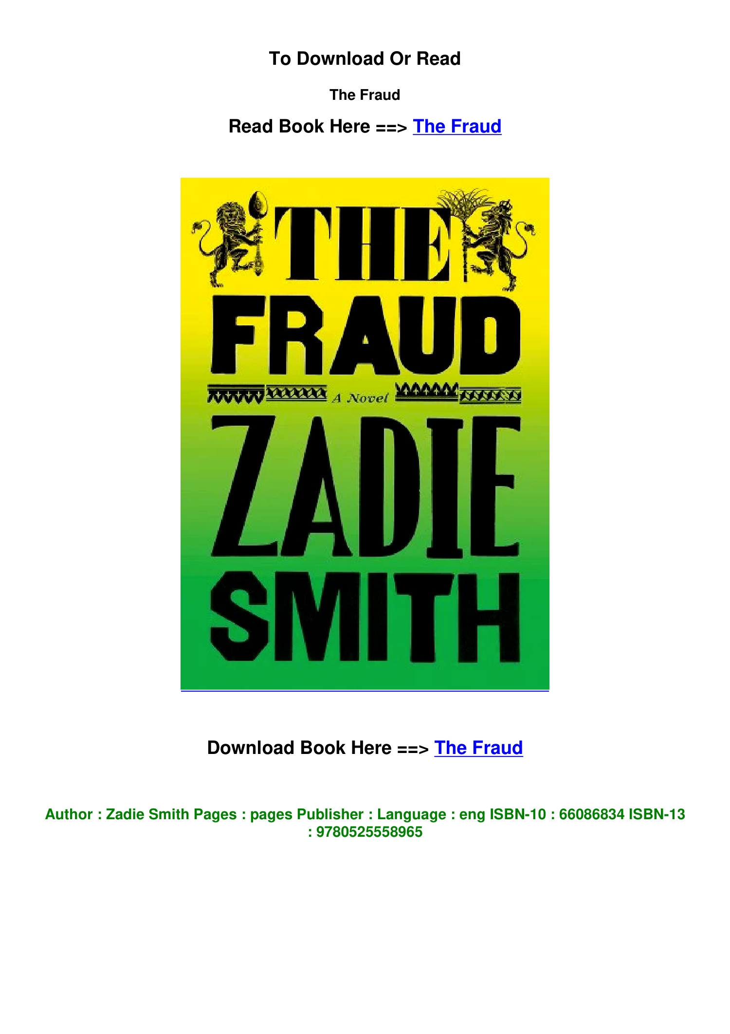 epub DOWNLOAD The Fraud BY Zadie Smith.pdf | DocDroid