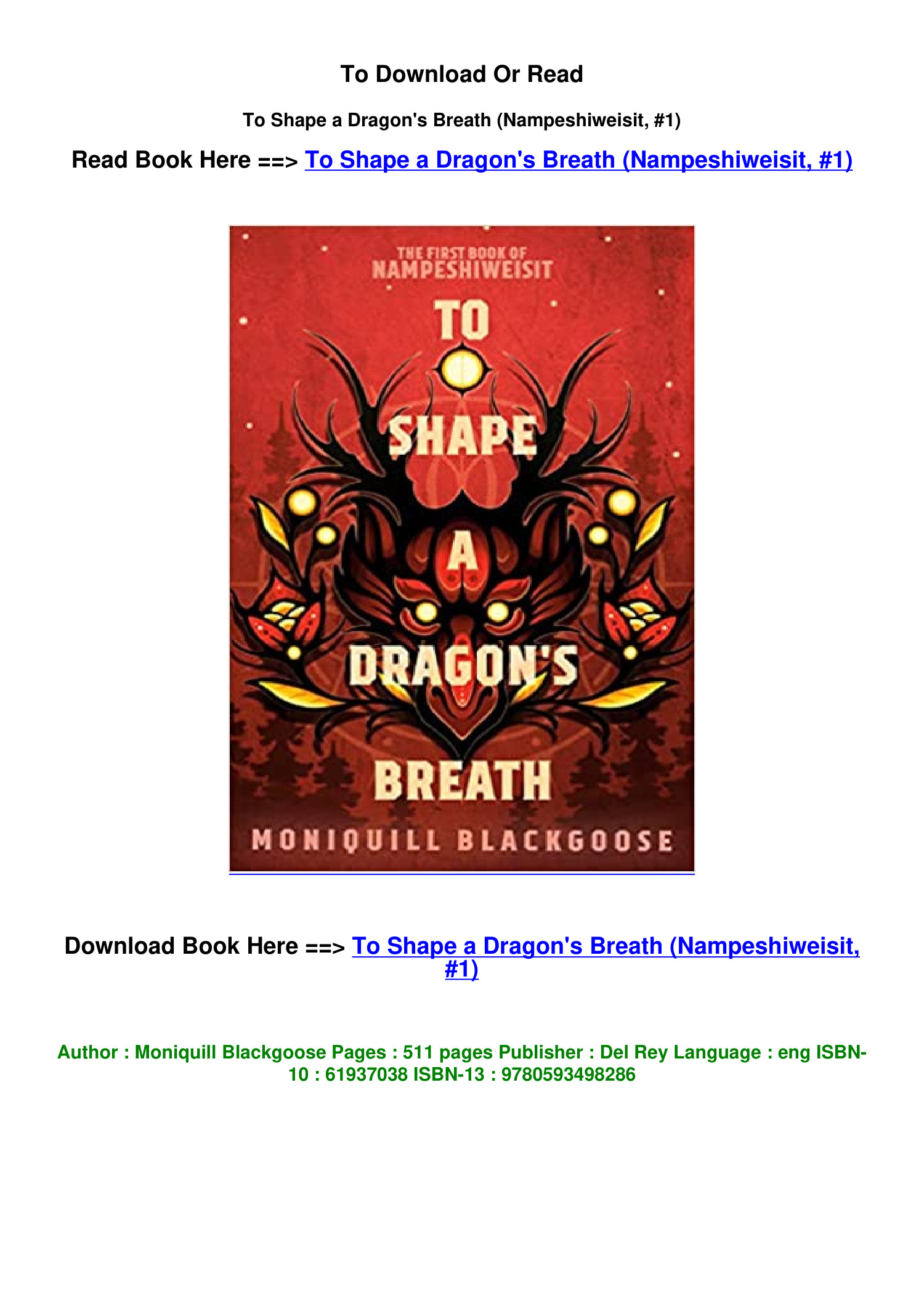 Download PDF To Shape a Dragon s Breath Nampeshiweisit 1 BY Moniquill .pdf | DocDroid