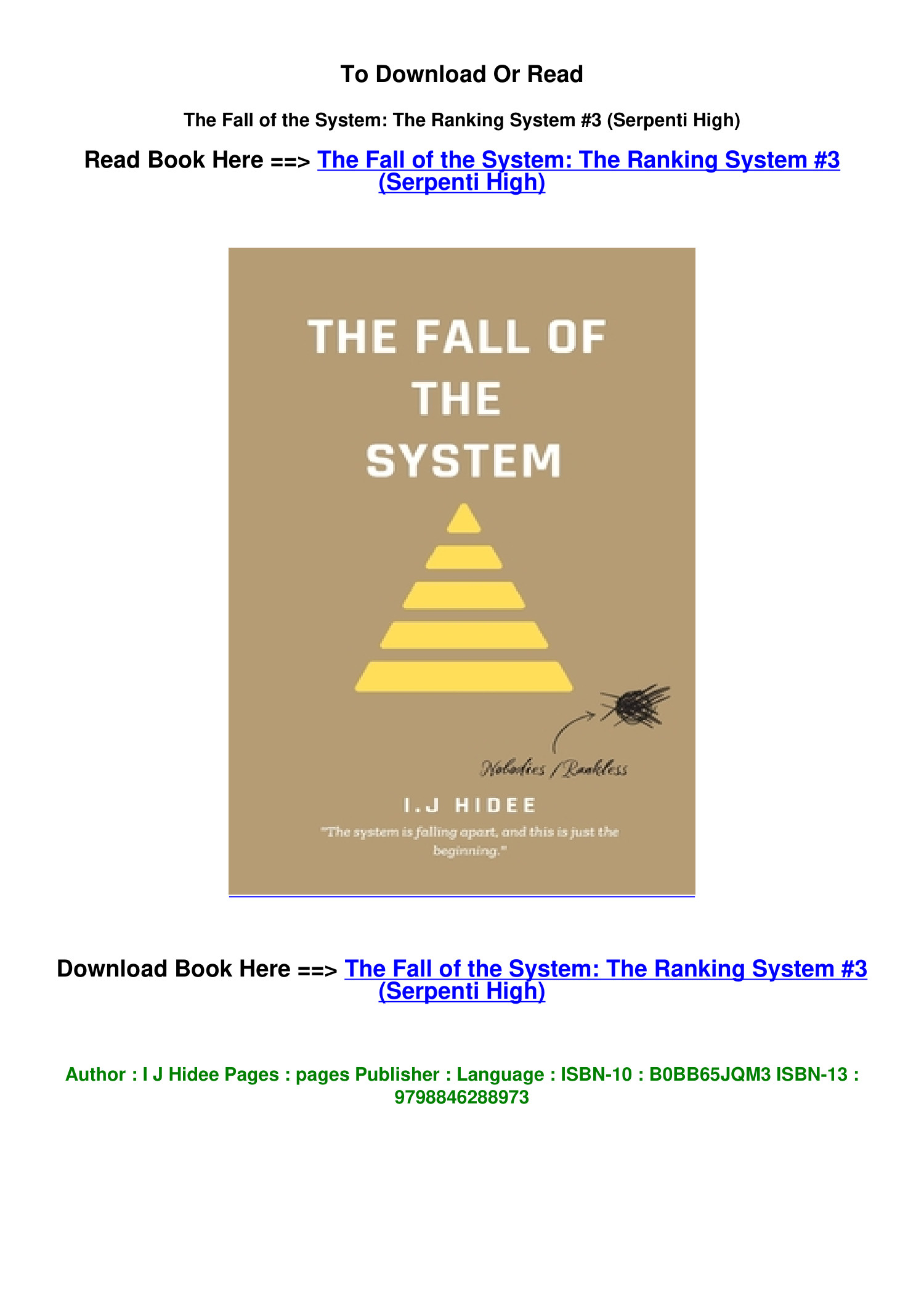 pdf download The Fall of the System The Ranking System 3 Serpenti High by .pdf | DocDroid