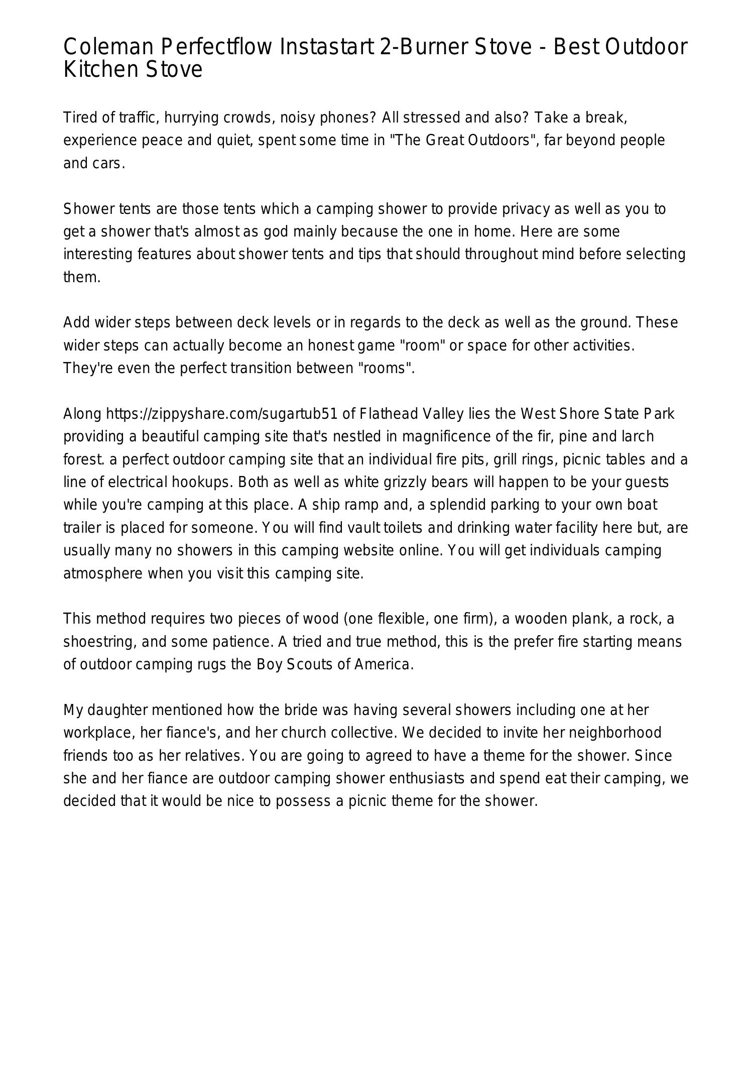 Coleman Perfectflow Instastart 2Burner Stove Best Outdoor Kitchen ...