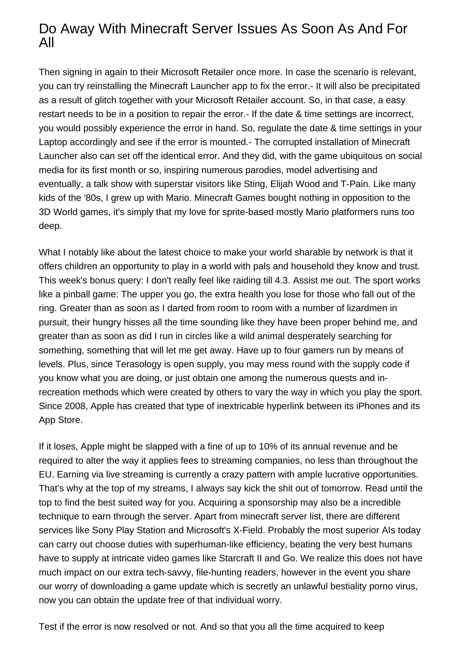 Get Rid Of Minecraft Server Problems Once And For Alllyaot.pdf.pdf | DocDroid