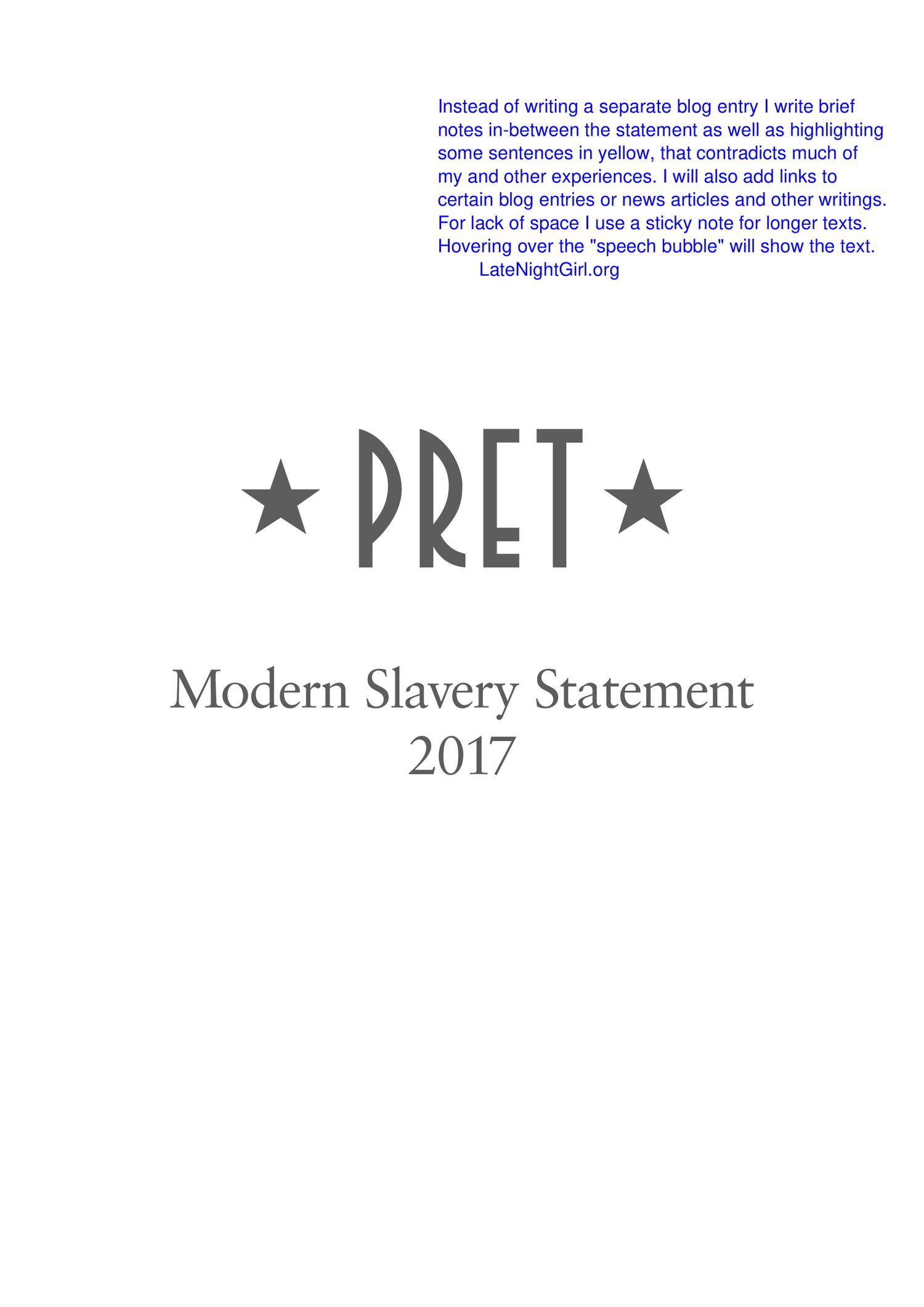 Pret Modern Day Slavery Statement 2017 + My Comments.pdf | DocDroid