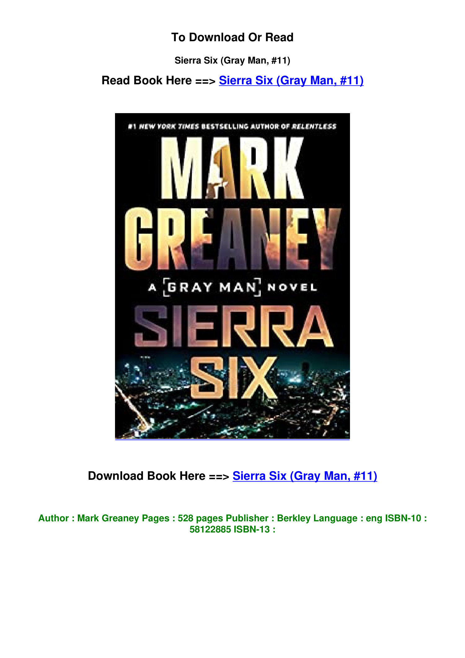 DOWNLOAD EPUB Sierra Six Gray Man 11 BY Mark Greaney.pdf | DocDroid