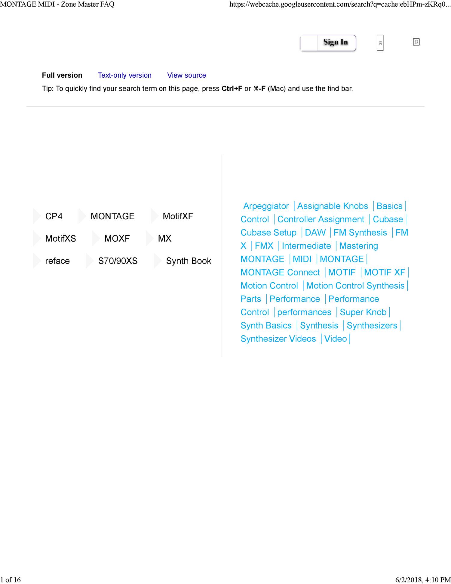MONTAGE MIDI - Zone Master FAQ.pdf | DocDroid
