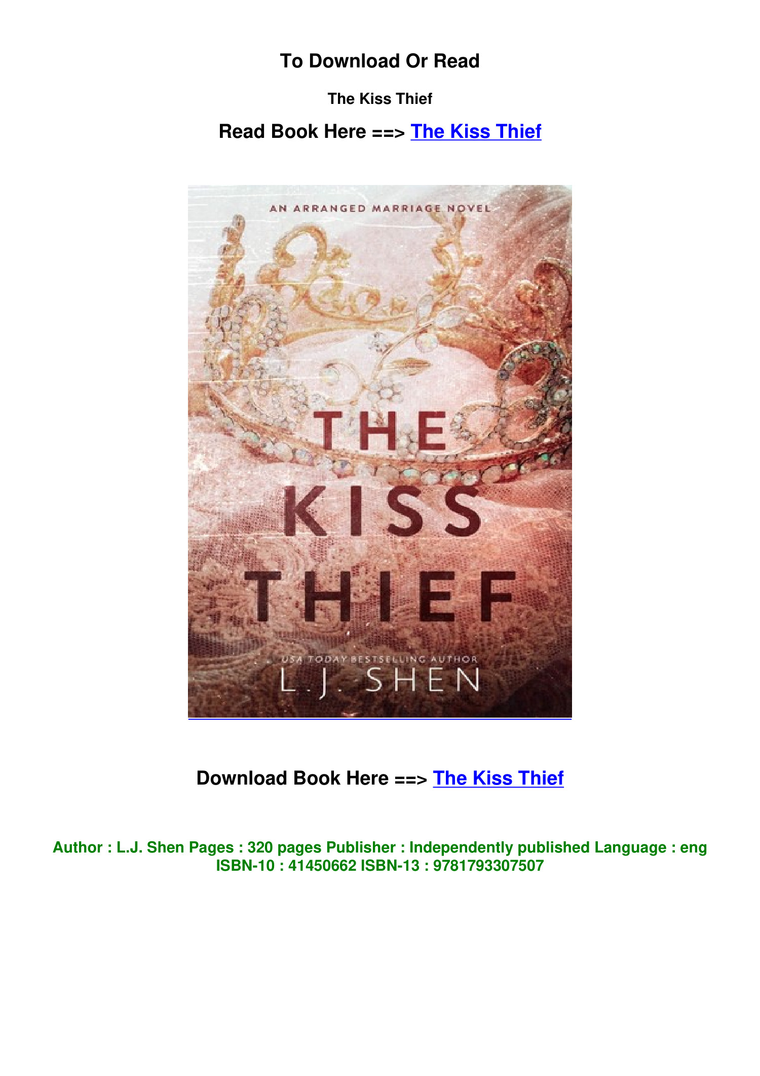 ePub DOWNLOAD The Kiss Thief By L J Shen.pdf | DocDroid